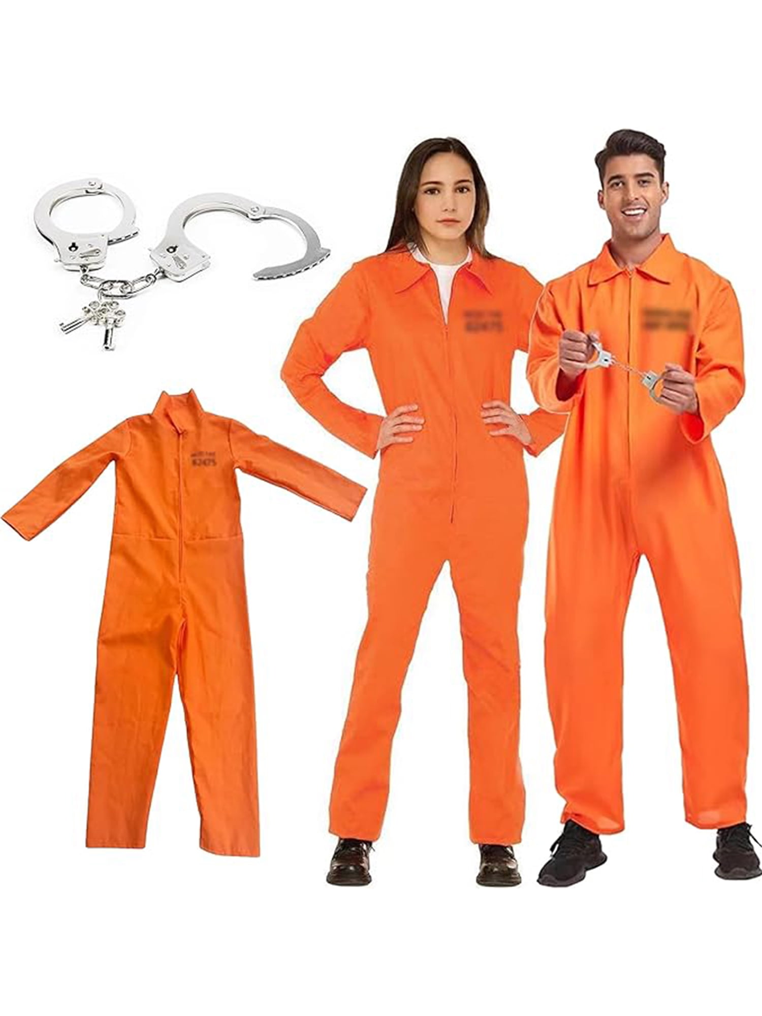 Sunisery Adults Inmate Halloween Costume Letter Print Zipper Long ...
