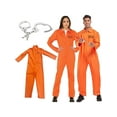 Sunisery Adults Inmate Halloween Costume Letter Print Zipper Long ...