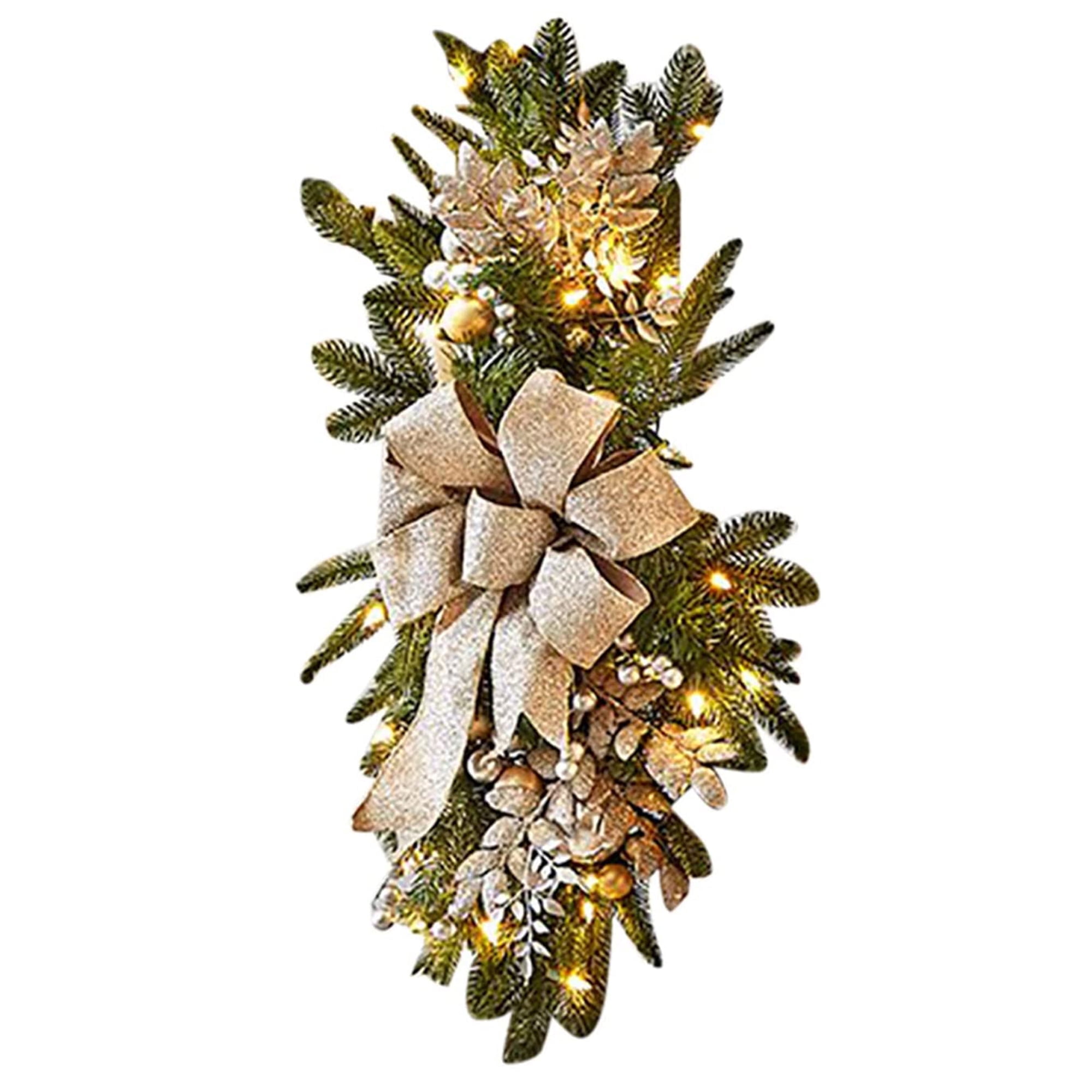 Sunisery Christmas Swags y Guirnaldas con Luces LED, Decoración Navideña Inalámbrica - Walmart.com