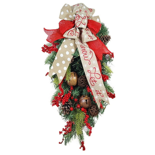 fuxicheng Christmas Swags and Garlands with Lights Cordless Stairway ...