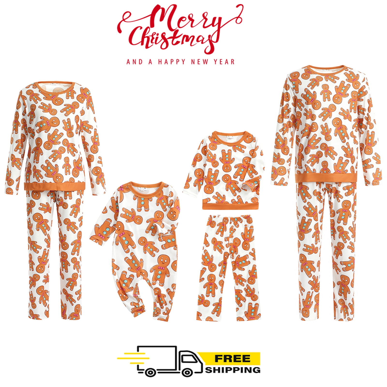 Sunisery Gingerbread Man Christmas Pajamas For Family - Walmart.com