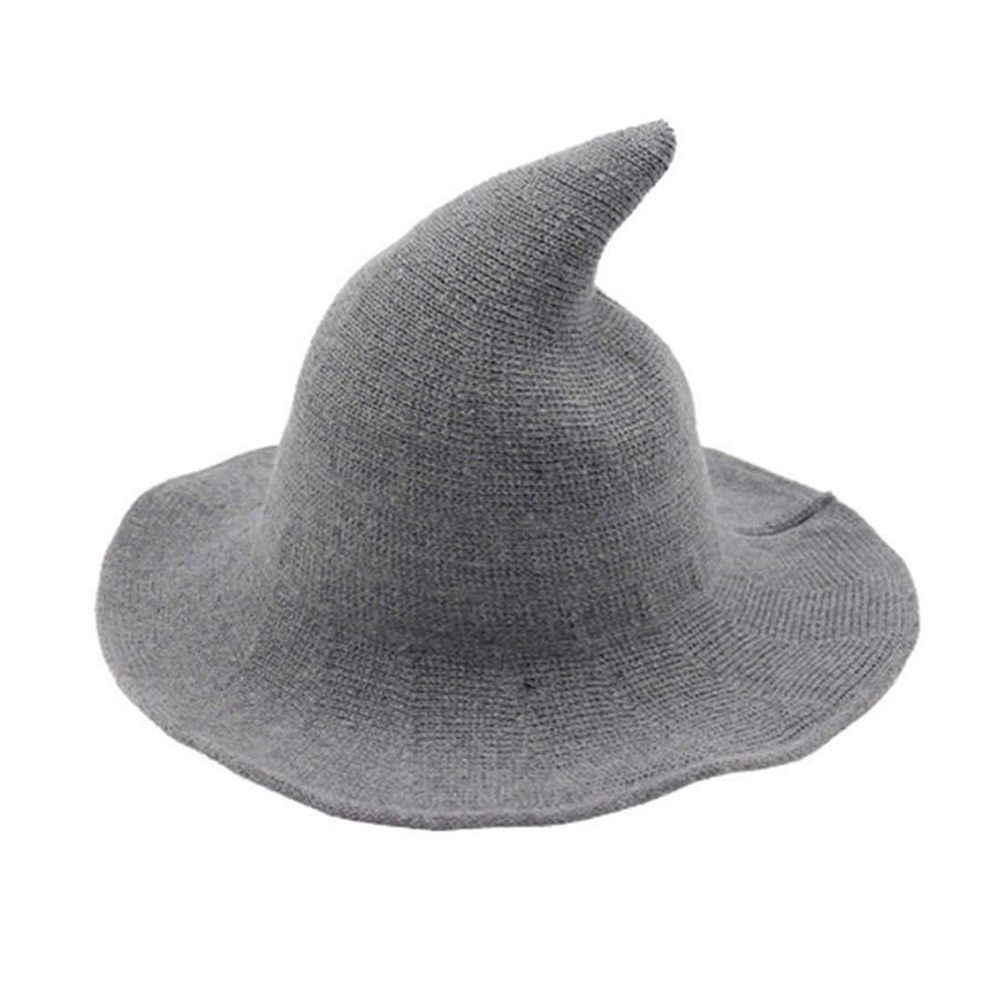 Sunisery Halloween Witch Hat Wool Wide Brim Foldable Pointed Cap ...