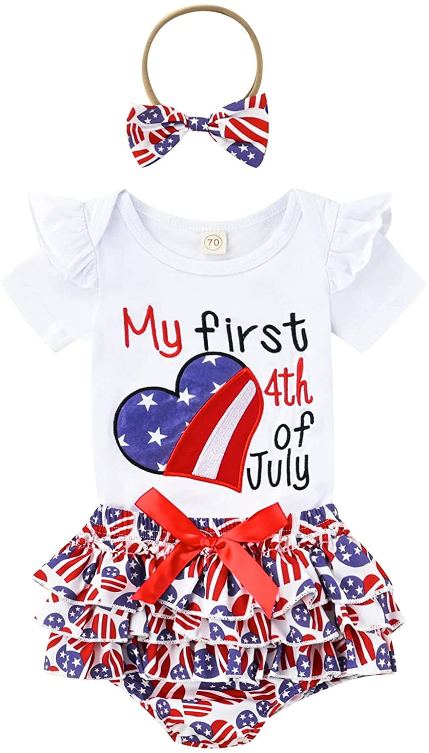 Sunisery Infant Clothes 4th of July Baby Girl Outfit Print Romper And ...