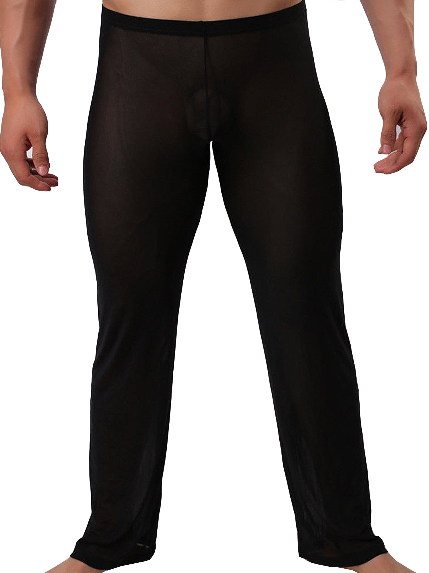 Sunisery Men's Mesh Sheer See-Through Long Loose Trousers Nightwear ...