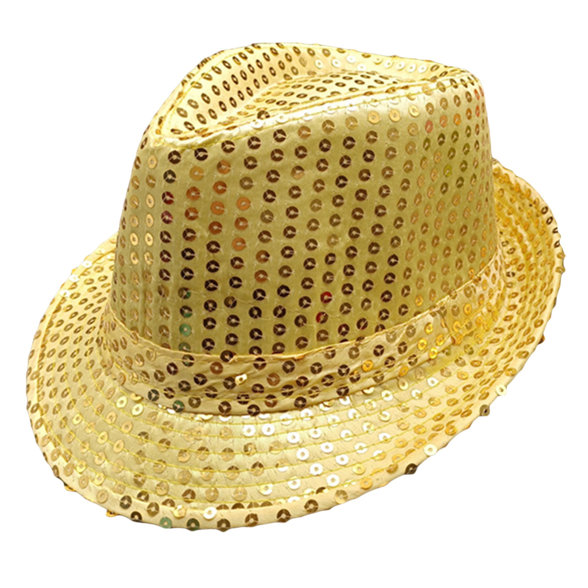 Sunisery Mens Women's Sequins Jazz Hat Western Fedora Hat Latin Mardi ...