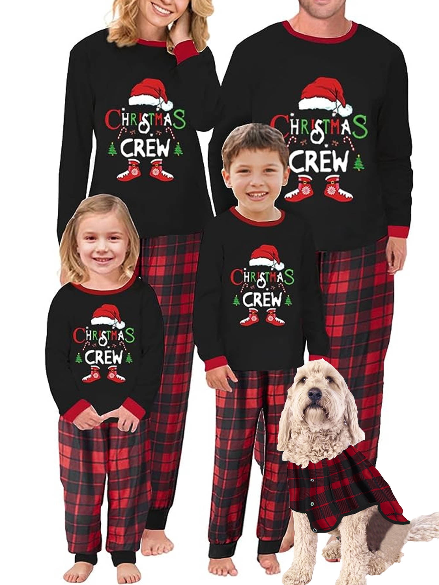Sunisery Merry Christmas Family Matching Pajamas Sets Plaid Deer Print ...