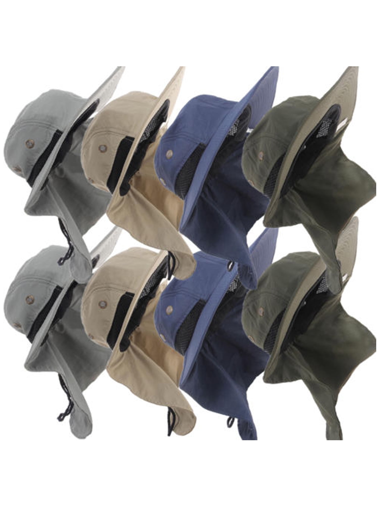 Sunisery Outdoor Fishing Hiking Boonie Snap Hat Brim Ear Neck Cover Sun ...