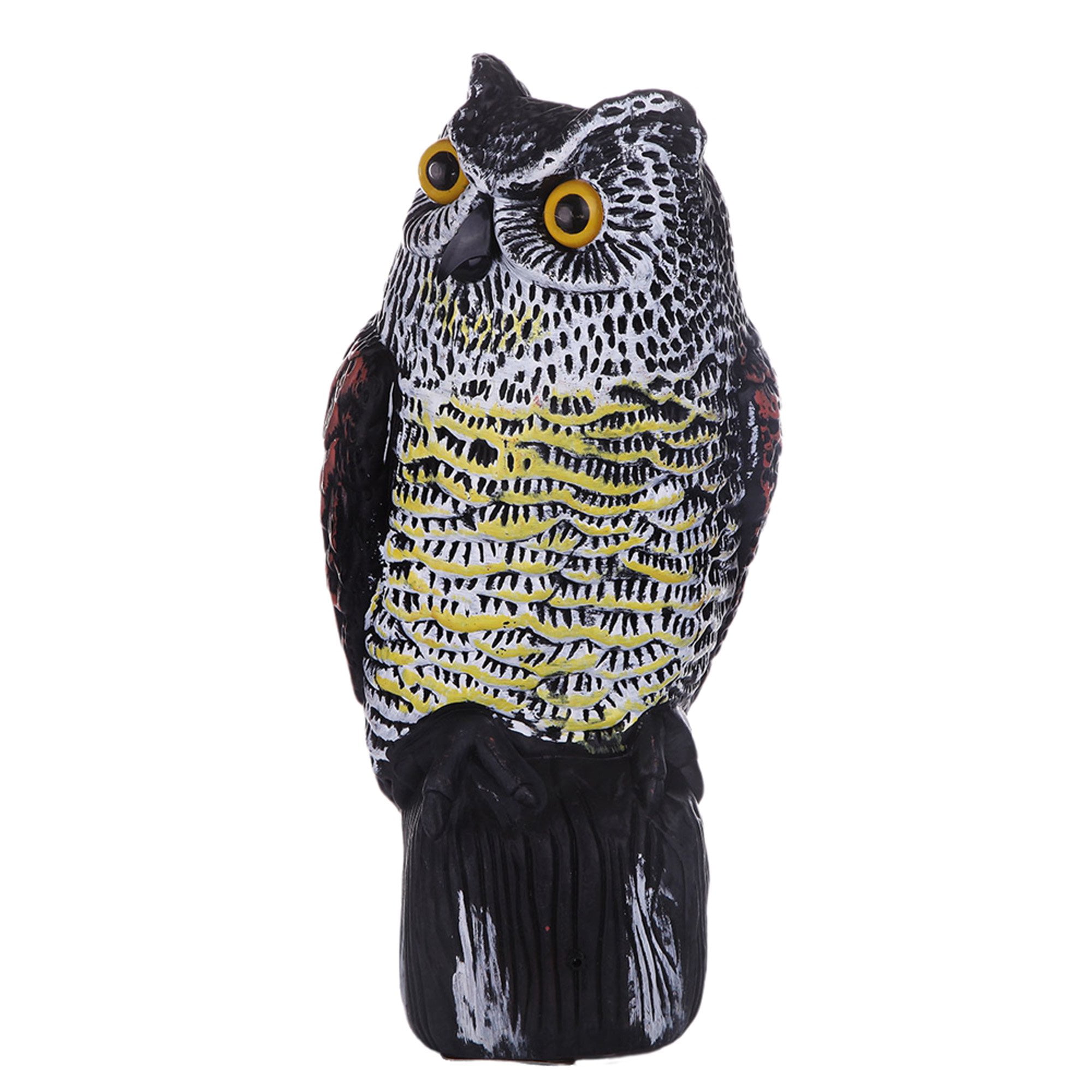 Sunisery Solar Powered Owl Decoy Garden Scarecrow Bird with Glowing ...