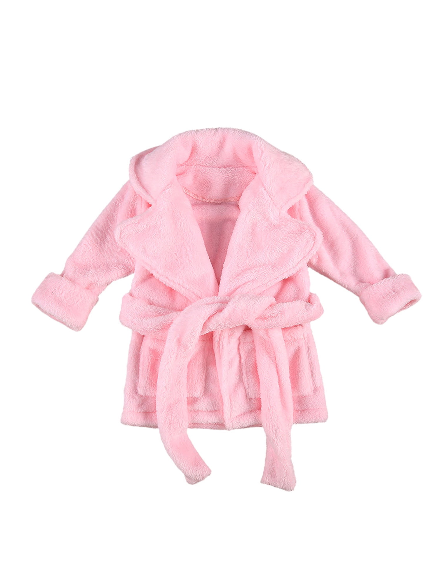 Sunisery Unisex Baby Plush Bathrobe Plain Kimono Gown Newborn Toddler ...