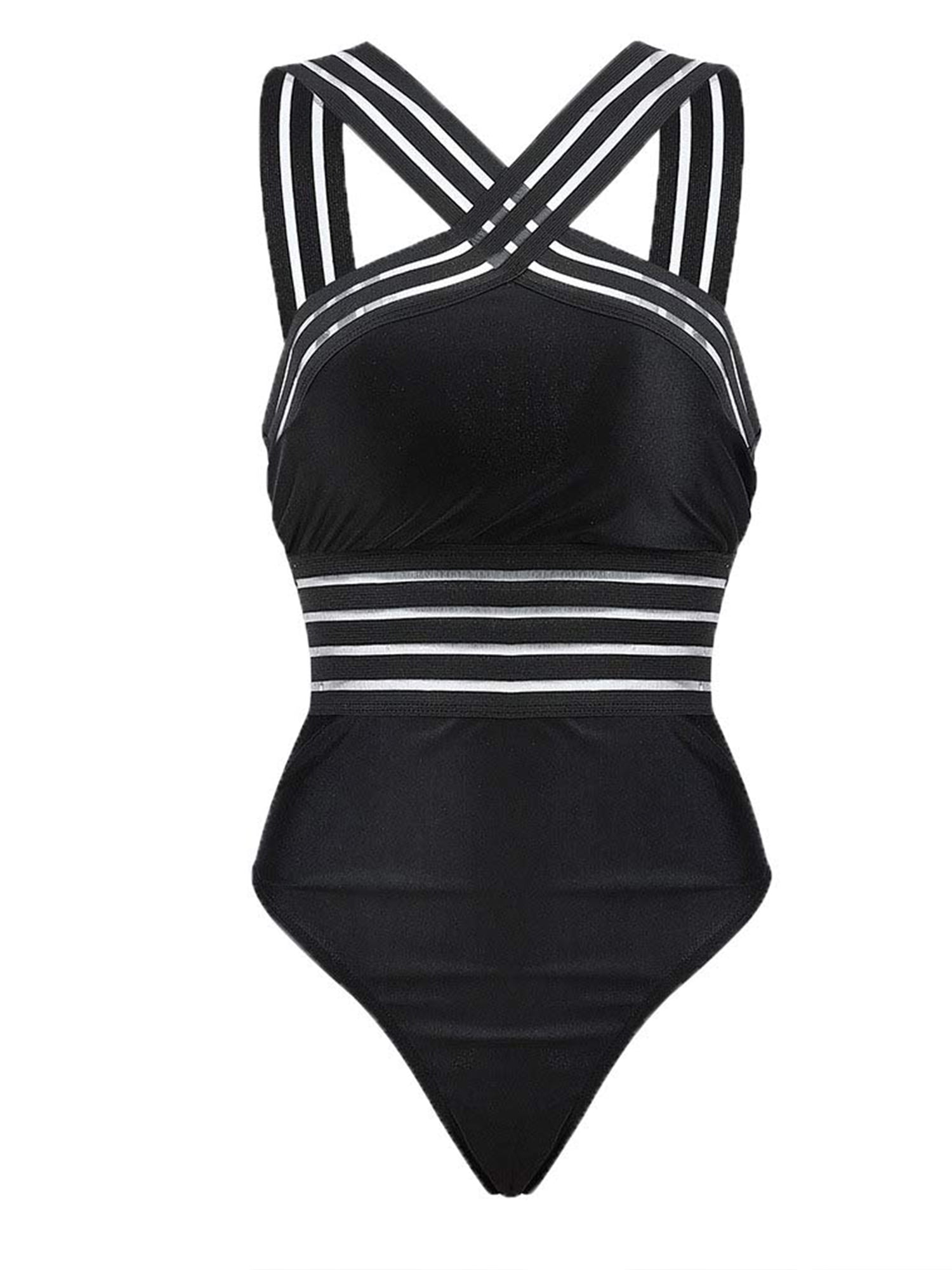 Sunisery Women Crisscross One Piece Swimsuit Tummy Control Bathing Suit ...