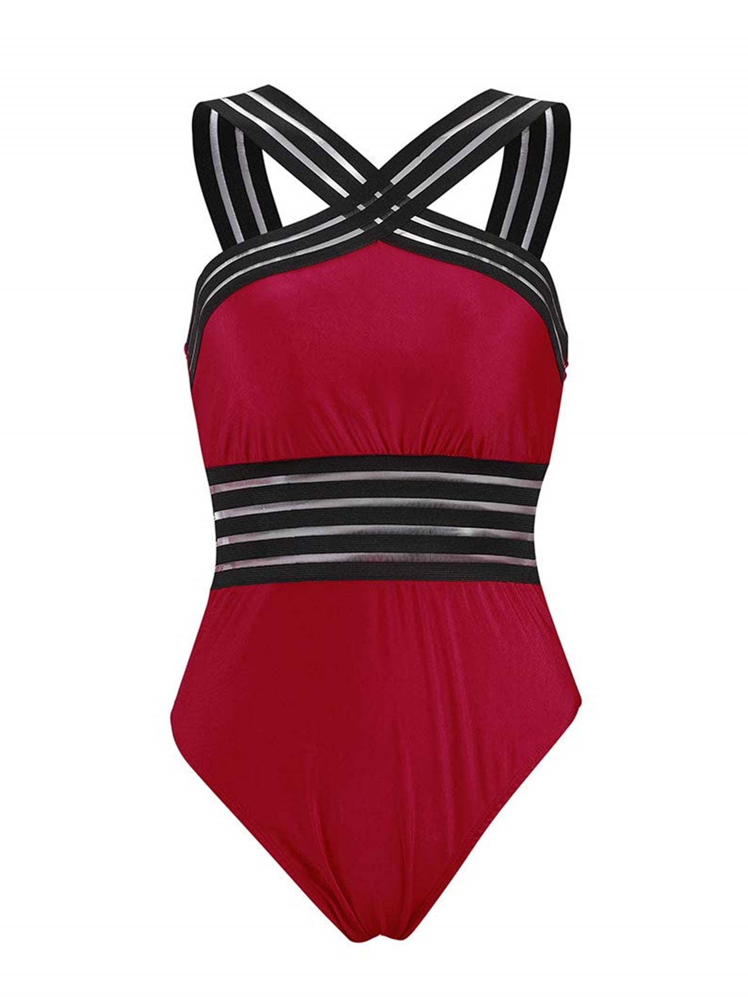 Sunisery Women Crisscross One Piece Swimsuit Tummy Control Bathing Suit ...
