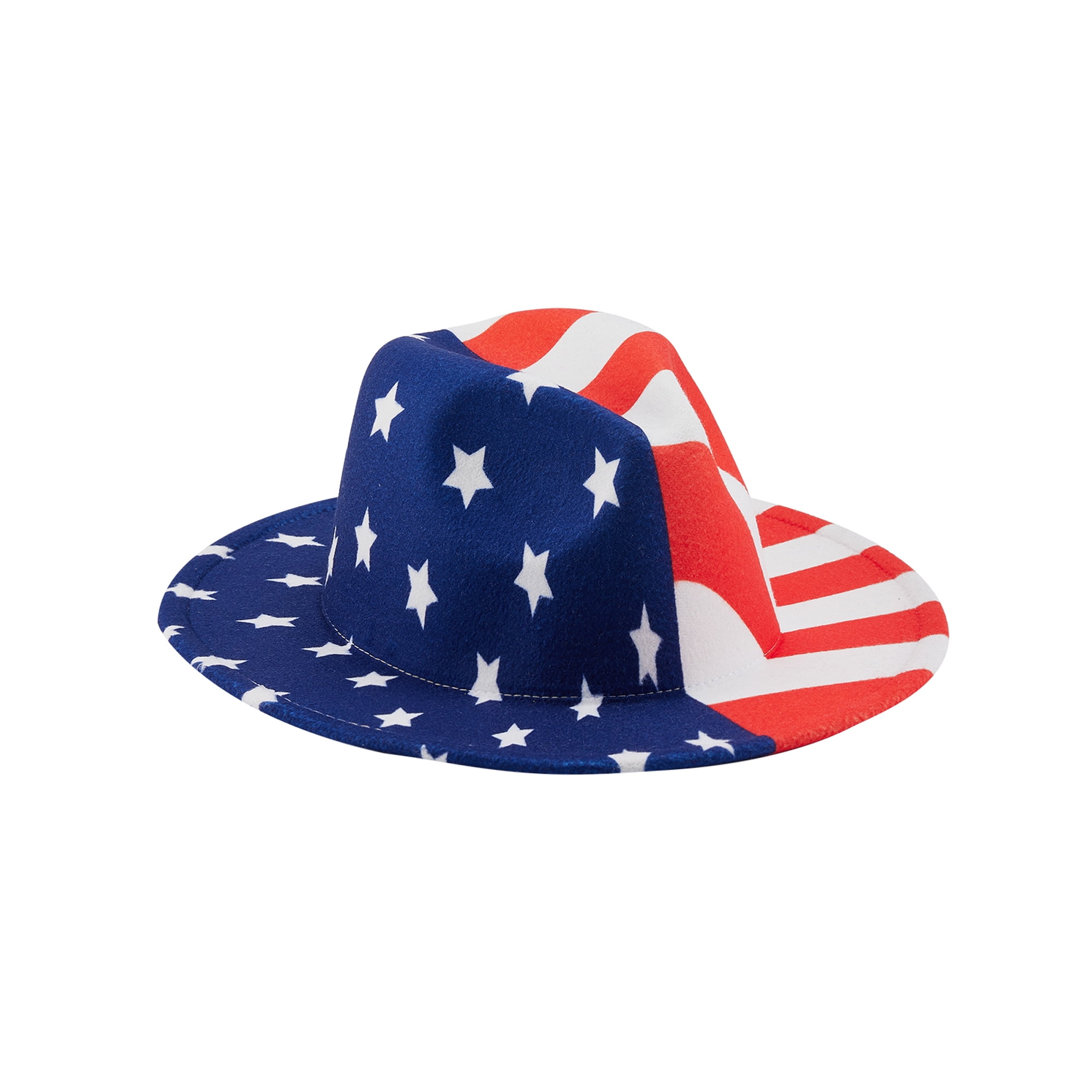 Sunisery Women Men Cowboy Hat Stars Print Red White Stripe 4th of July ...