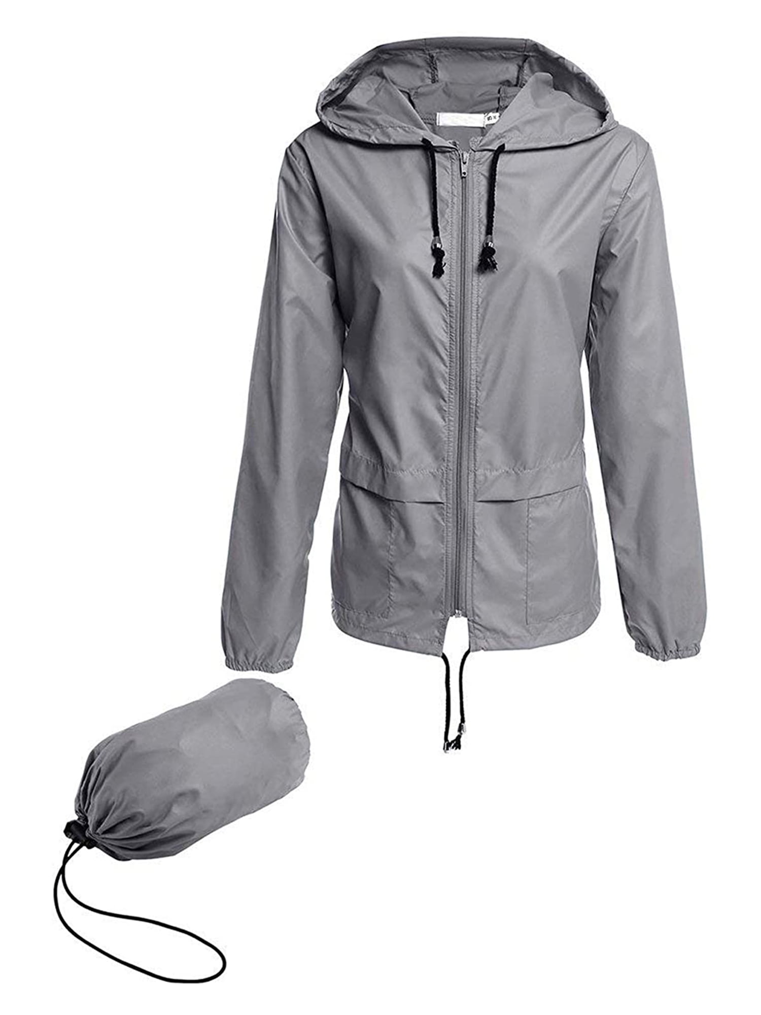 Sunisery Women Packable Rain Jacket Outdoor Hooded Windbreaker ...
