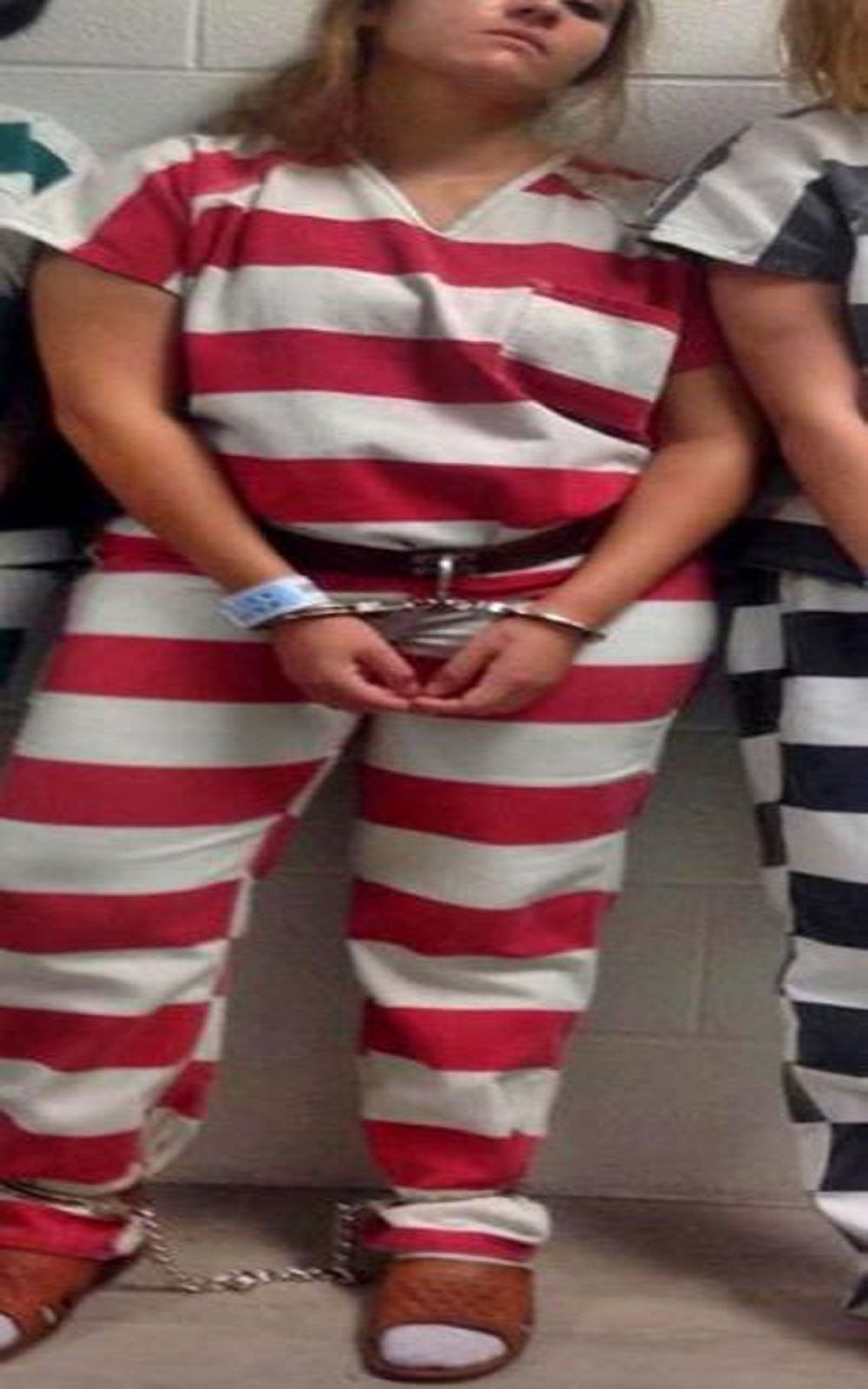 Sunisery Women Prisoner Costume Halloween Short Sleeve Striped Tops ...