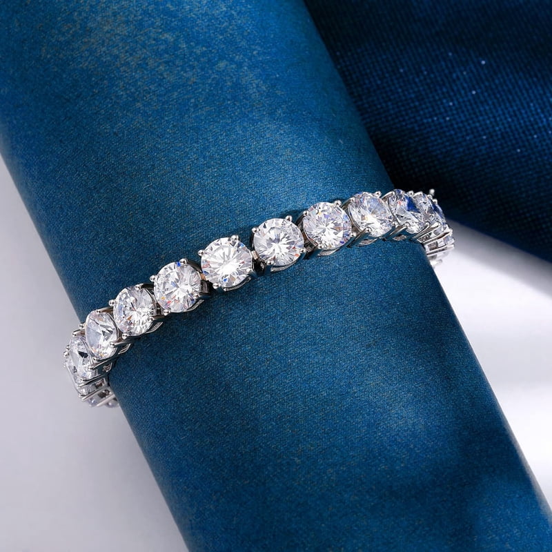 Sunite 3mm 4mm 5mm All Moissanite Tennis Bracelet for Women Men Lab Diamond S925 Sterling Silver ...
