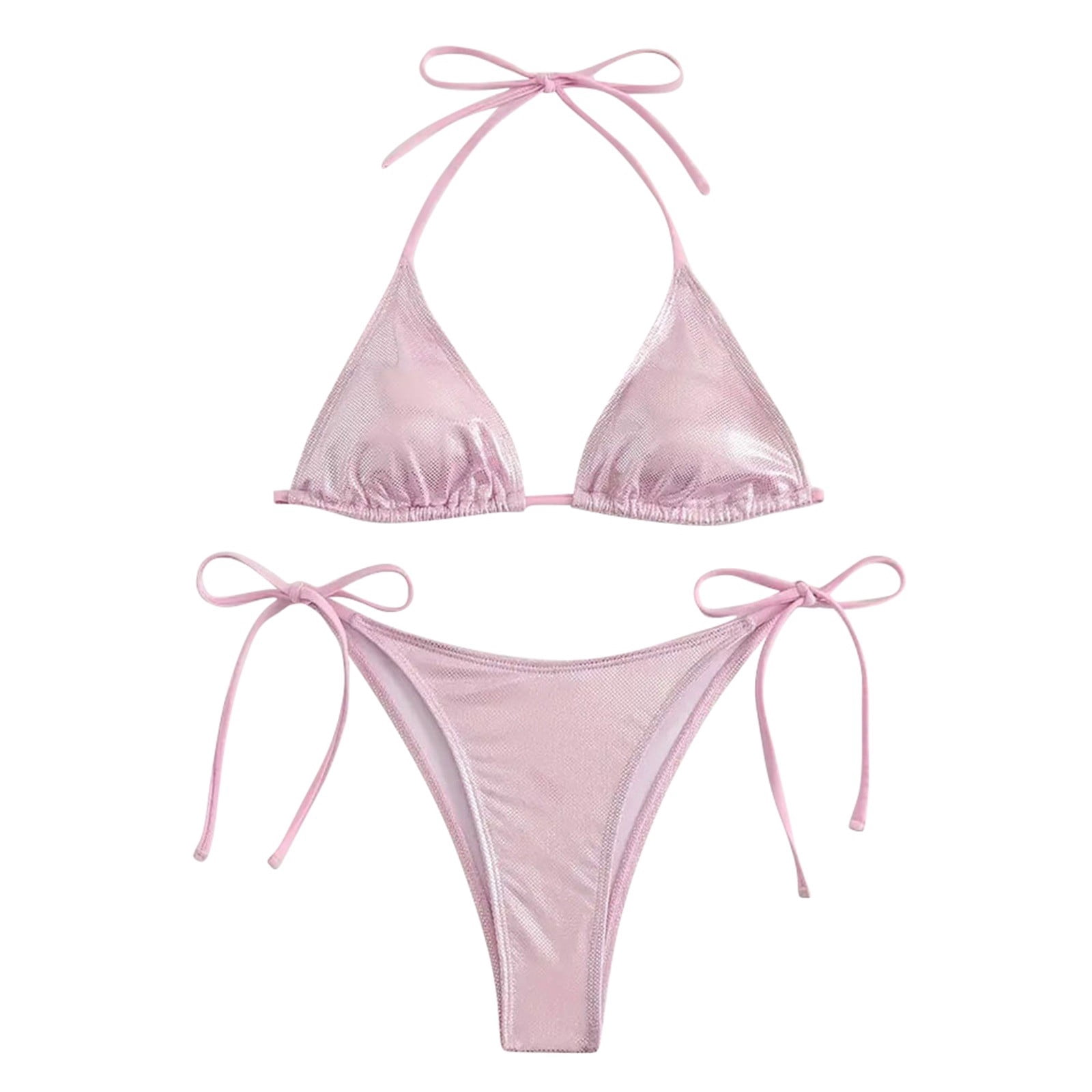 Sunizaiyi Women's Tie Adjustable Spa Swimsuit Three Points Fine Glitter ...