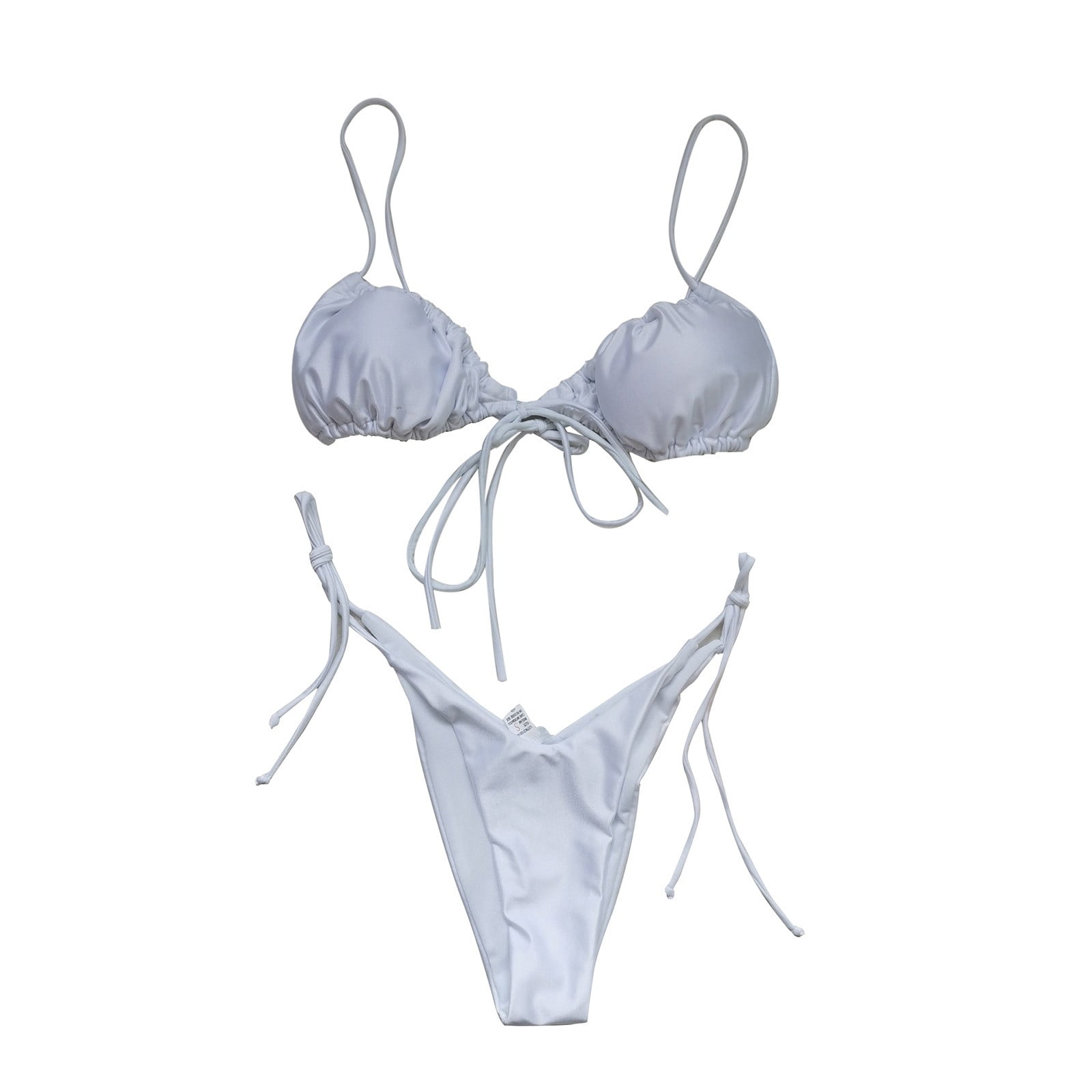 Sunizaiyi Womens Two Piece High Cut Sets Halter Tie Side Thong Swimsuit Tie String Sexy