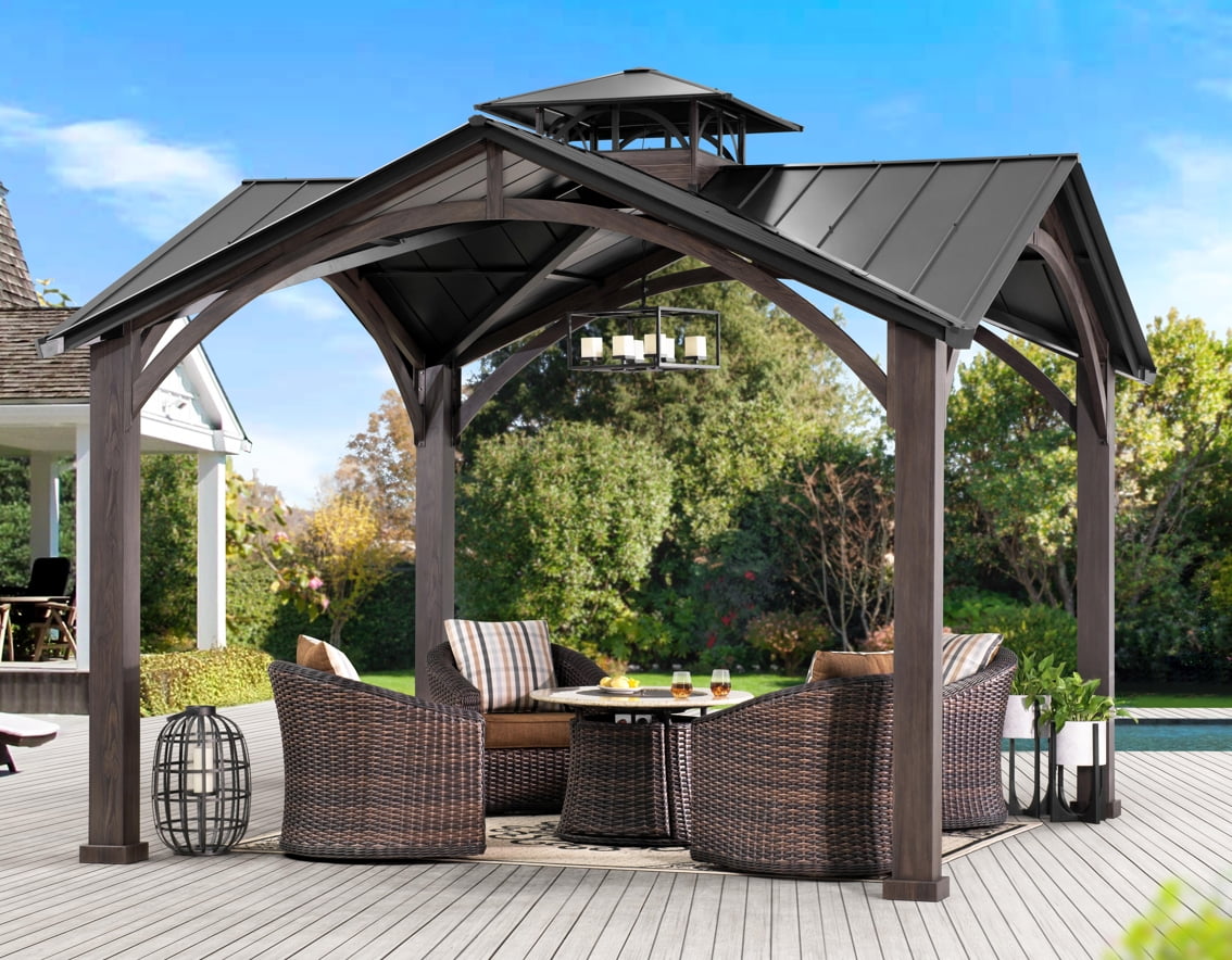 Sunjoy 12.5' x 12.5' Roanforth Hardtop Gazebo - Walmart.com