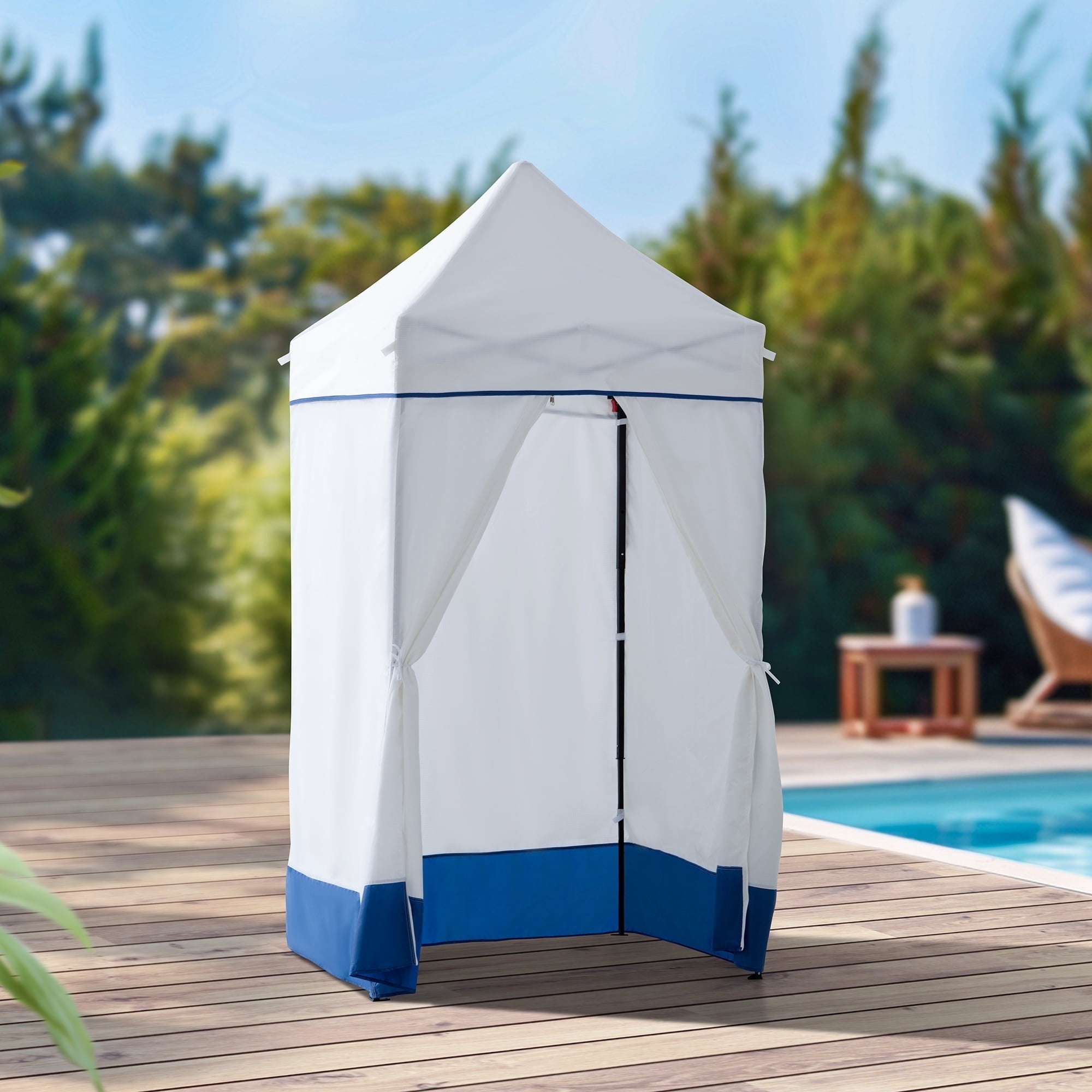 Sunjoy 4’ x 4’ Navy Pop-Up Canopy Tent, Outdoor Instant Pop-Up Gazebo ...