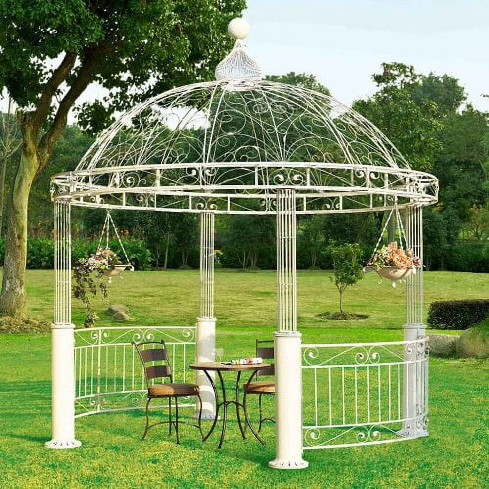 Sunjoy Bolange Pavilion with Flower Pots, White - Walmart.com