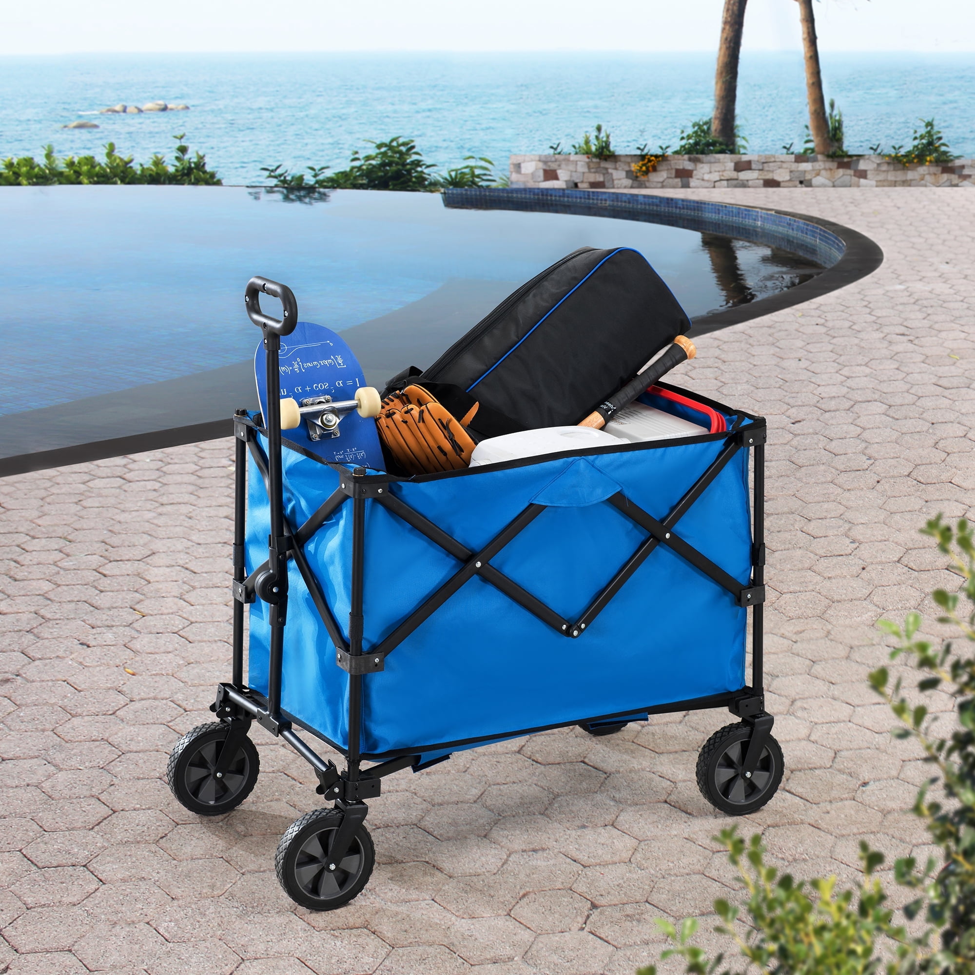 Sunjoy Collapsible Wagon with 255L Large Capacity, Utility Foldable ...