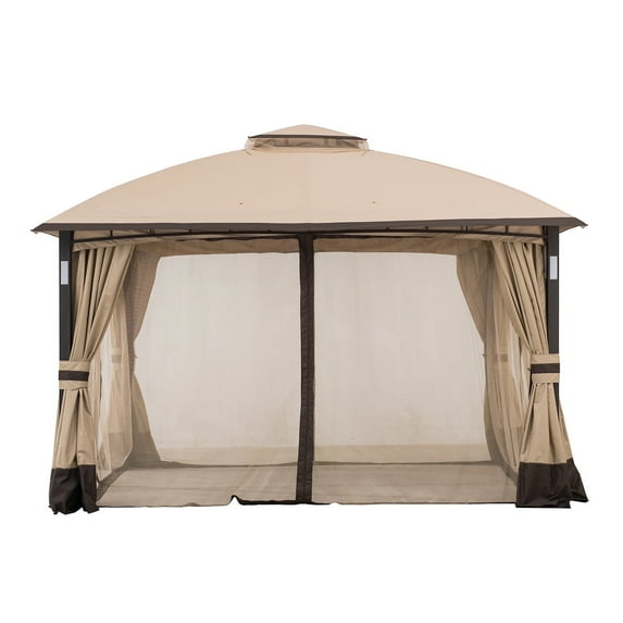 Sunjoy Light Tan Replacement Netting For Moorehead Steel Patio Gazebo ...