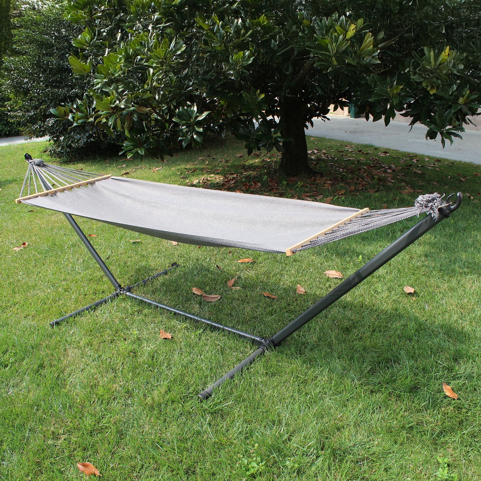 Sunjoy Outdoor Hammock with Stand Steel Metal Hammock Crafted in Italy ...