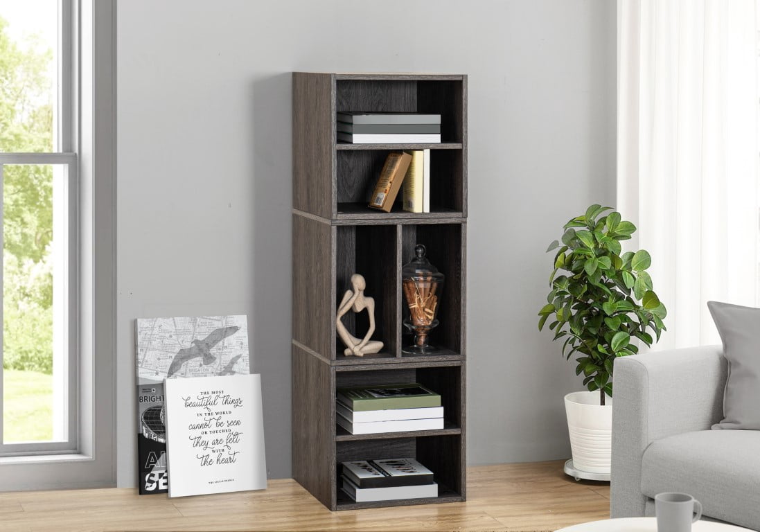 Sunjoy Quub Open Cabinet, Space Saving Stackable MDF Wood Cabinet for ...