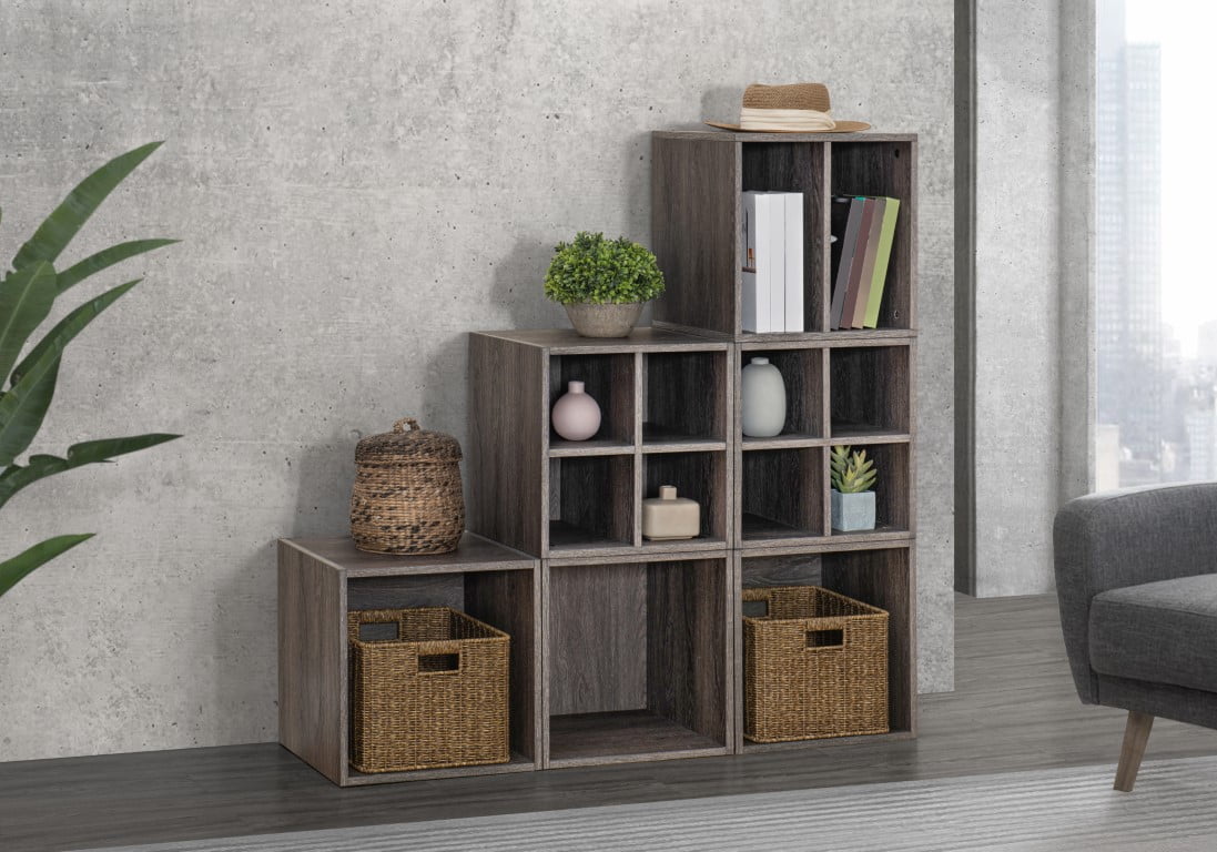 Sunjoy Quub Quarter Cabinet, Space Saving Stackable MDF Wood Cabinet ...