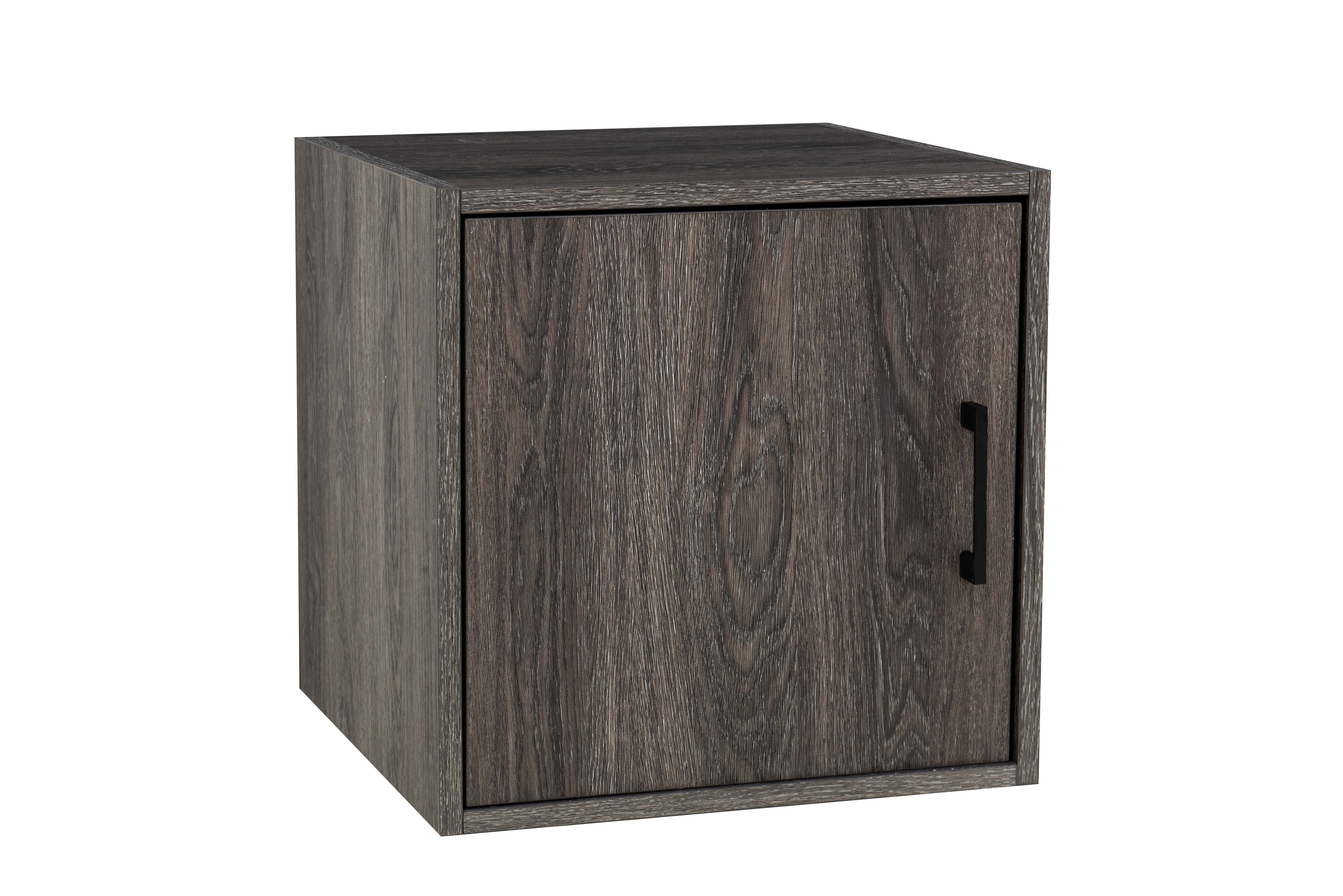 Sunjoy Quub Single Door Cabinet, Space Saving Stackable MDF Wood ...