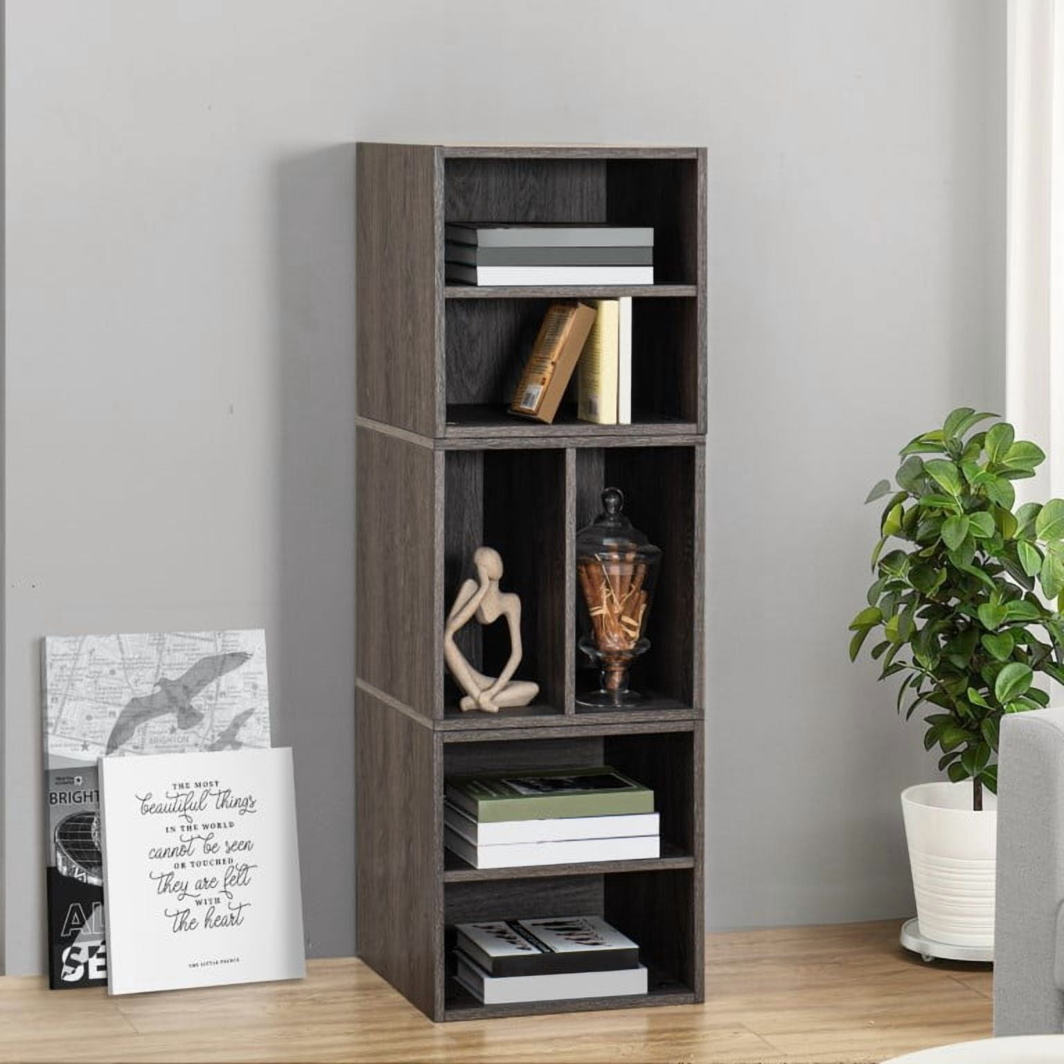 Sunjoy Quub Split Cabinet, MDF Wood Cabinet for Living Room, Bedroom ...