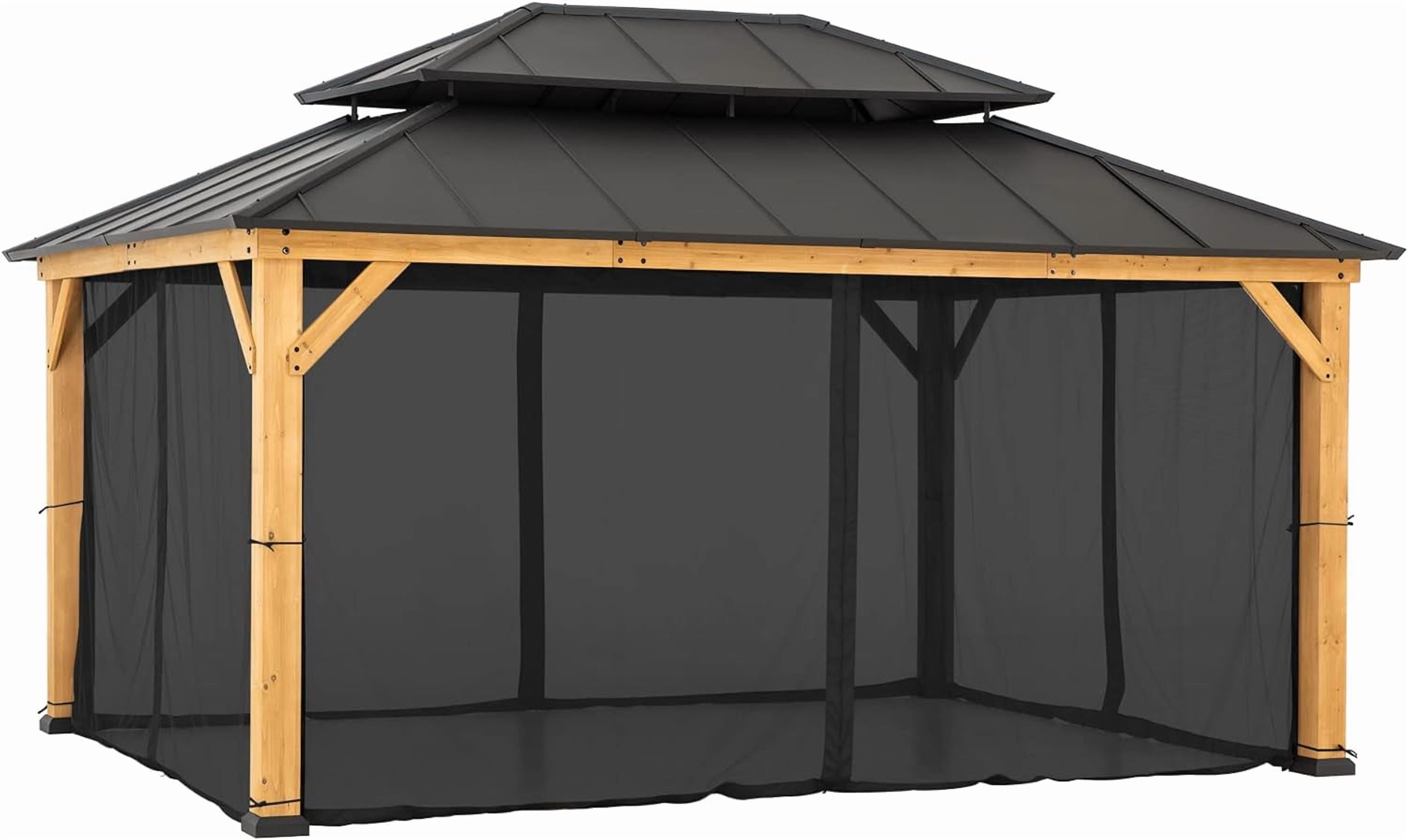 Sunjoy Replacement Mosquito Netting Panels,Waterproof 4- Panels Screen ...