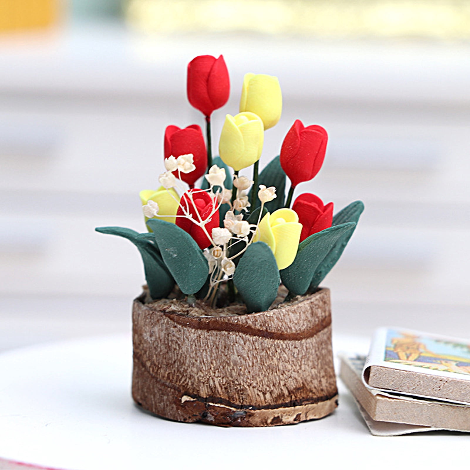 Sunjoy Tech 1:12 Dollhouse Flower Realistic Appearance Decorative ...