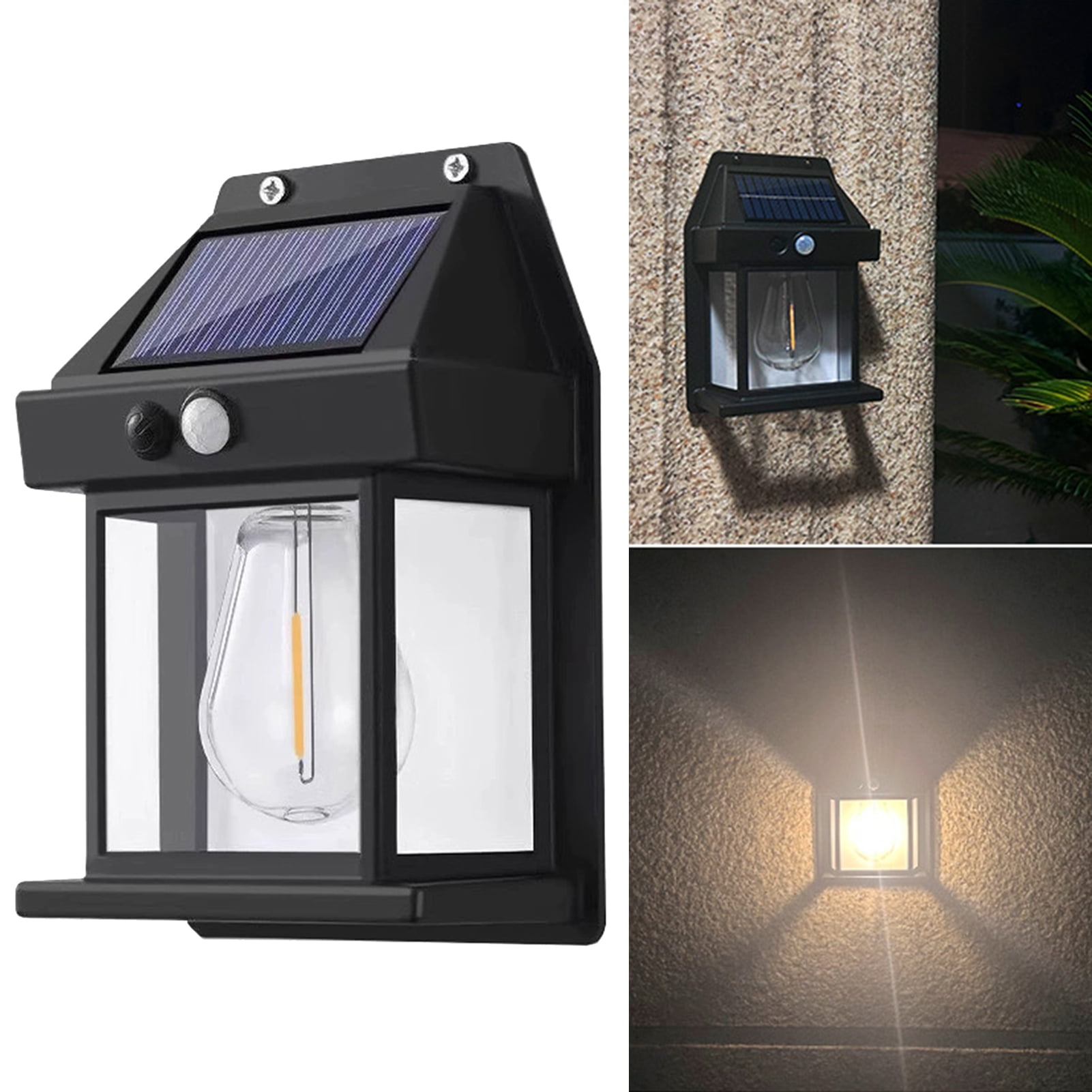 Sunjoy Tech 1/2/4Pcs Solar Wall Lights Outdoor, Sensor with 3 Lighting ...