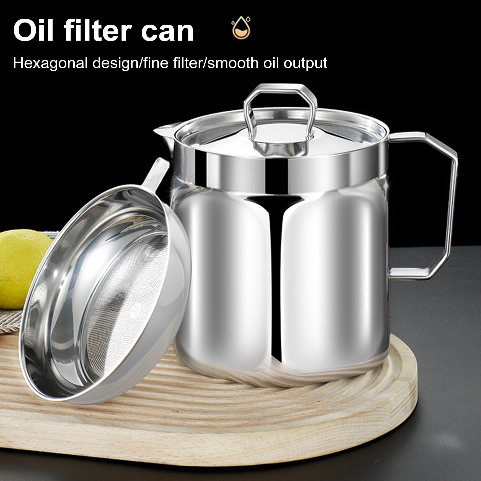 Sunjoy Tech 1.5L Oil Filter Pot Large Capacity Multifunctional Mini Oil ...