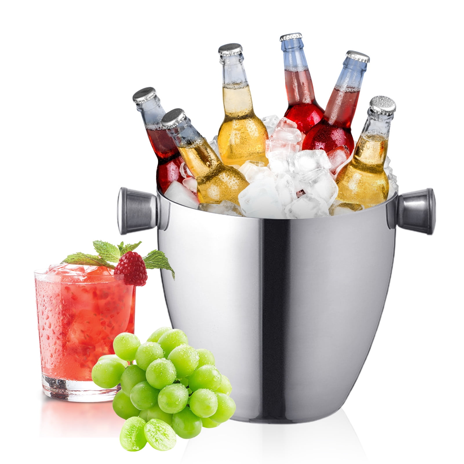 Sunjoy Tech 1.5L Stainless Steel Ice Bucket Large Capacity Drink ...