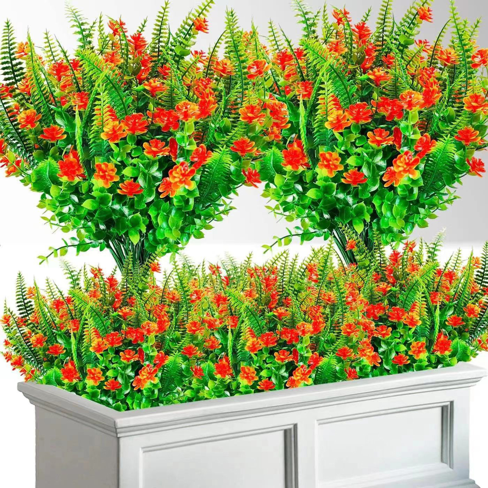 Sunjoy Tech 1 Bouquet 7 Head Artificial Flower UV Resistant No Watering ...