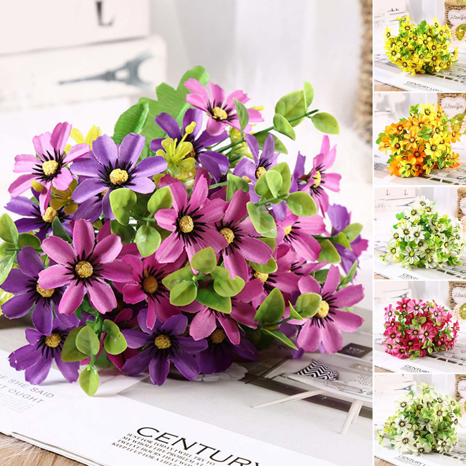 Sunjoy Tech 1 Bunch Artificial Flower Vivid Appearance No Watering 33cm ...