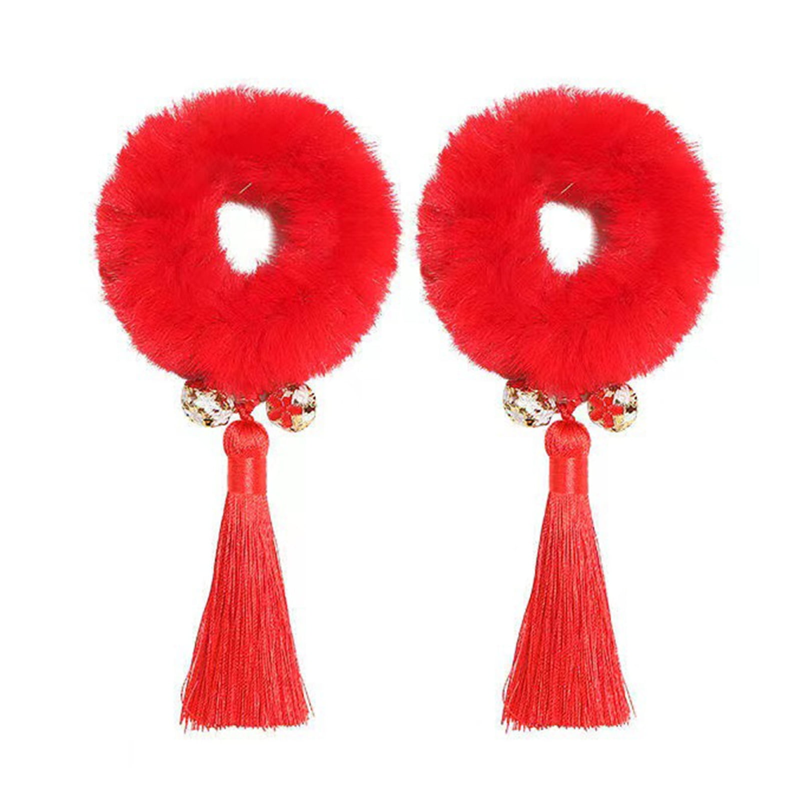 Sunjoy Tech 1 Pair Girls Hair Bands Chinese Knot/Bells/Ribbon Tassels ...