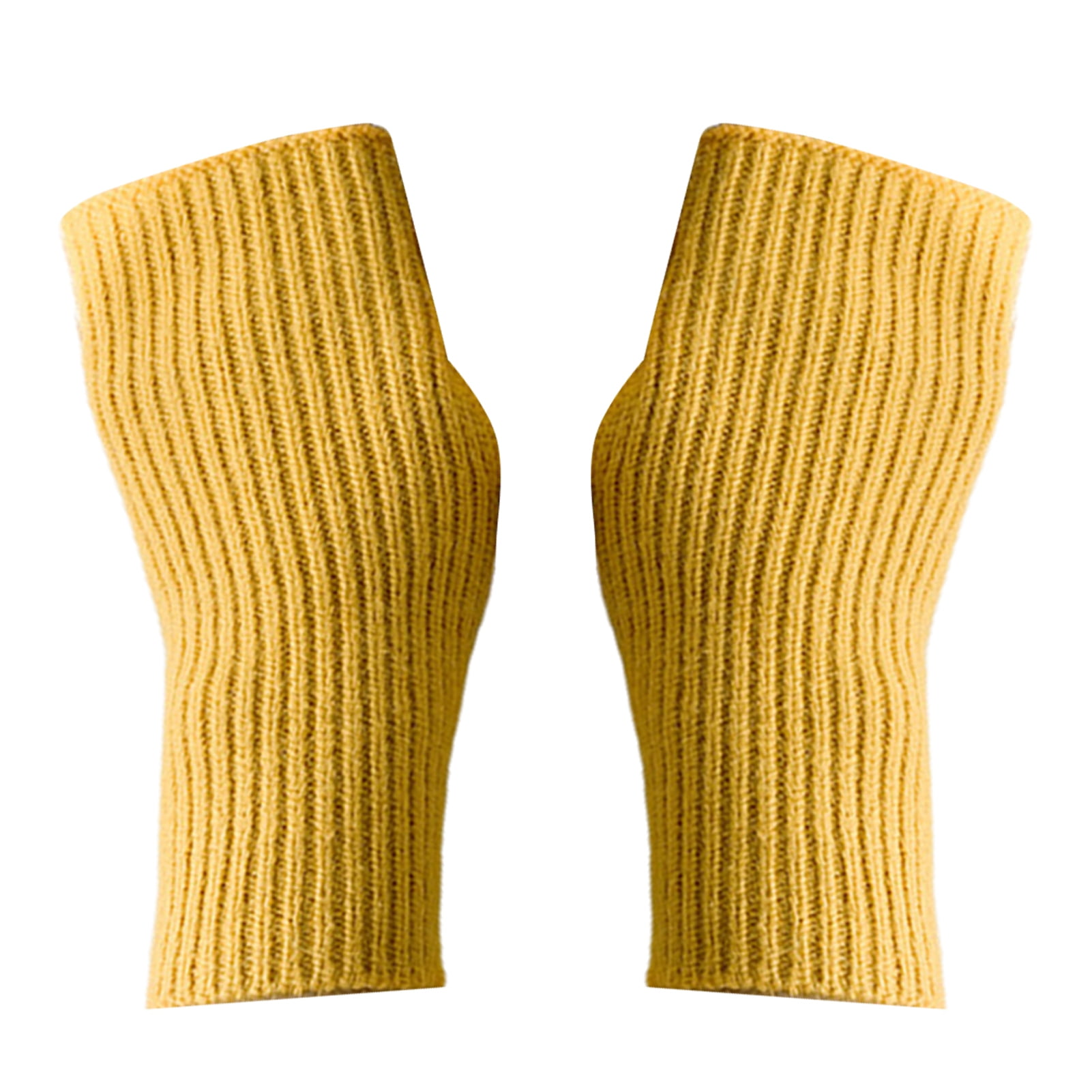 Sunjoy Tech 1 Pair Women Mittens Knitted Half Finger Solid Color High ...