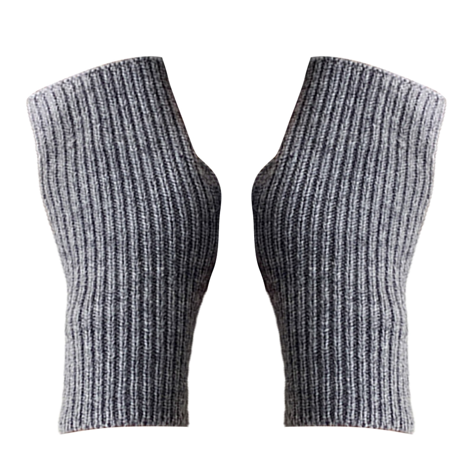 Sunjoy Tech 1 Pair Women Mittens Knitted Half Finger Solid Color High ...