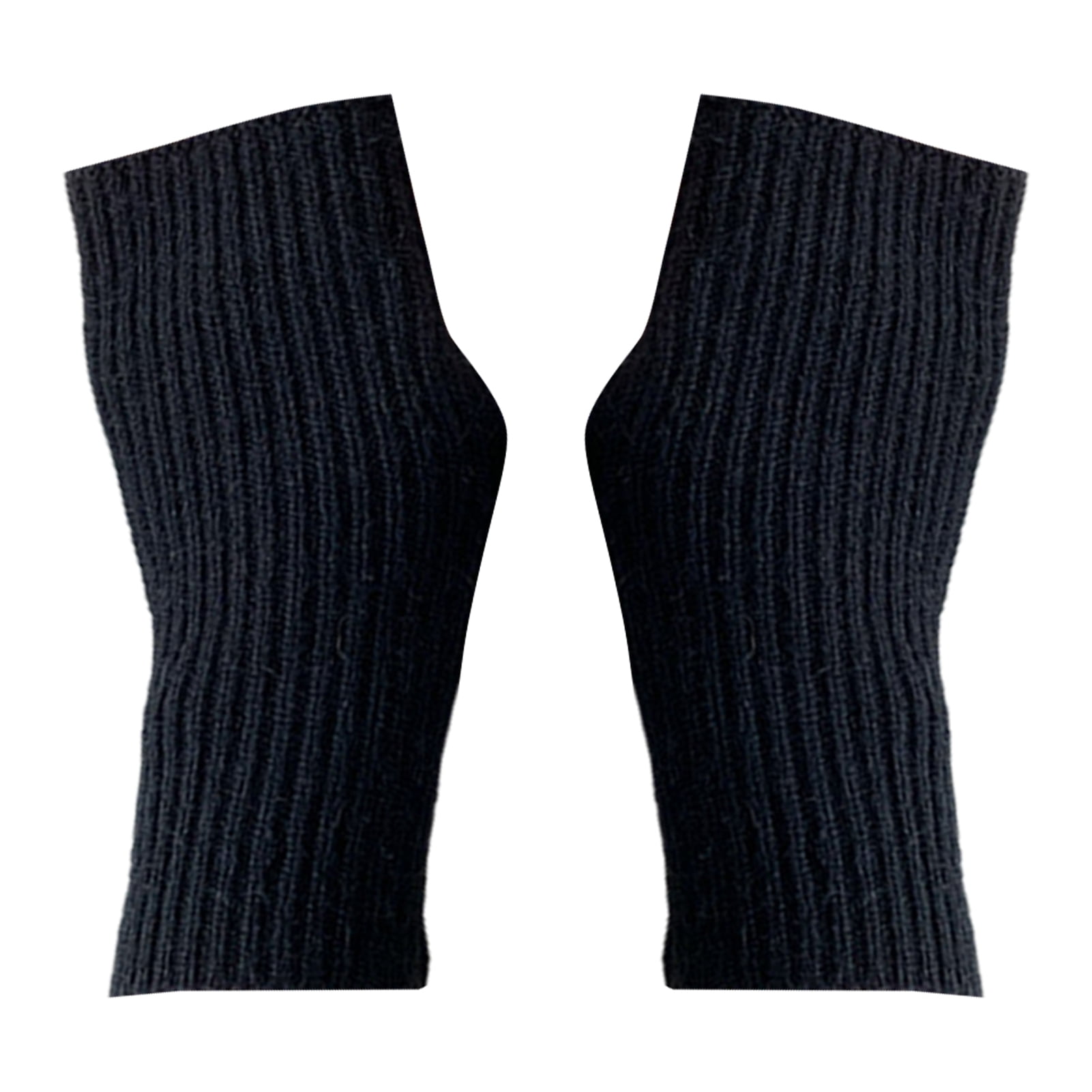 Sunjoy Tech 1 Pair Women Mittens Knitted Half Finger Solid Color High ...