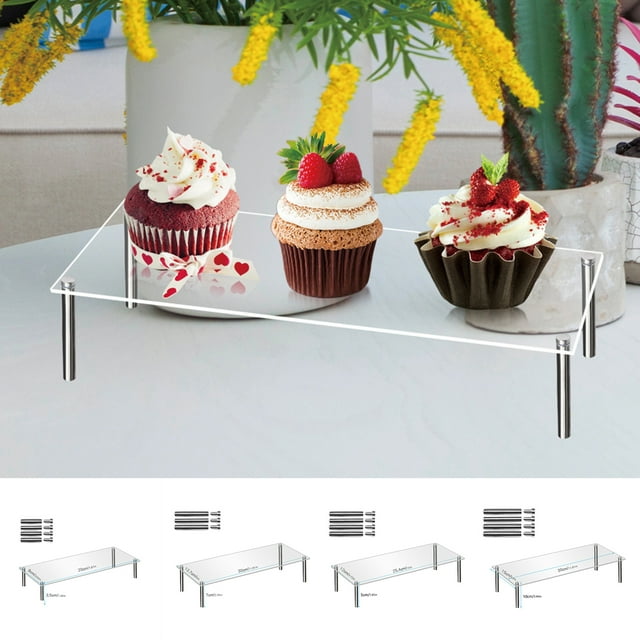 Sunjoy Tech 1 Set Birthday Cake Stand Transparent Rectangular ...