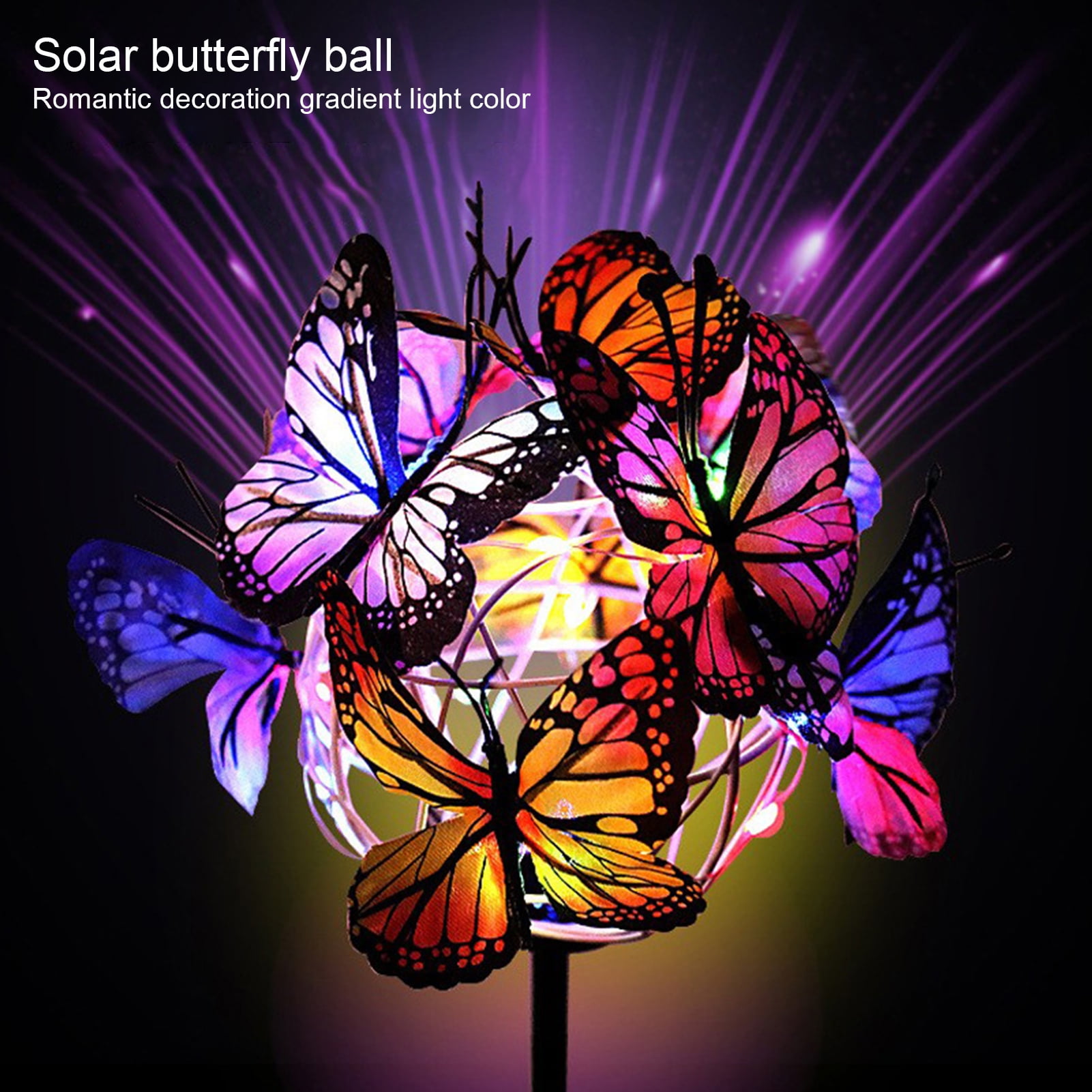 Sunjoy Tech 1 Set Butterfly Solar Light IP65 Waterproof Realistic ...