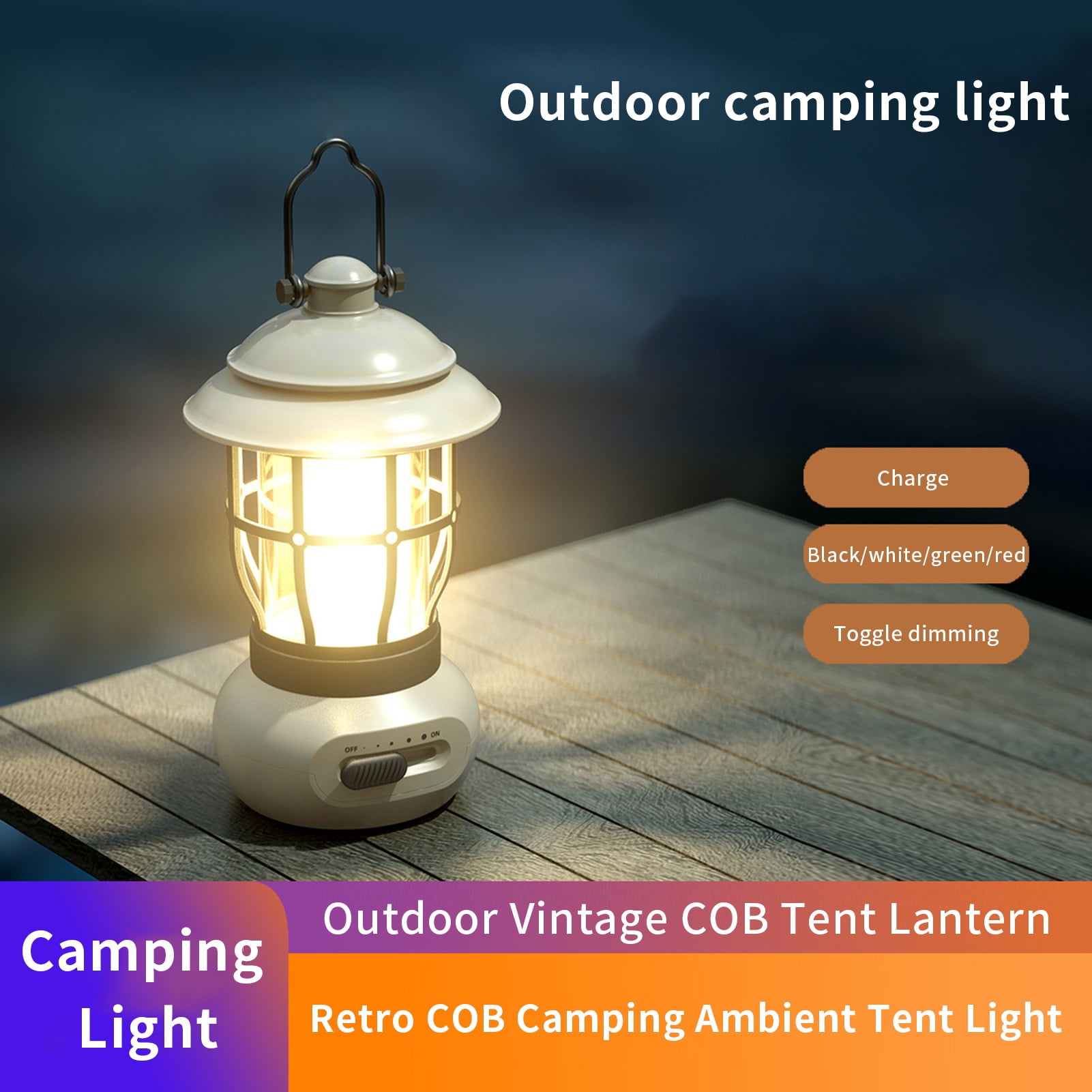 Sunjoy Tech 1 Set Camping Light Rechargeable Handle Switch Design ...
