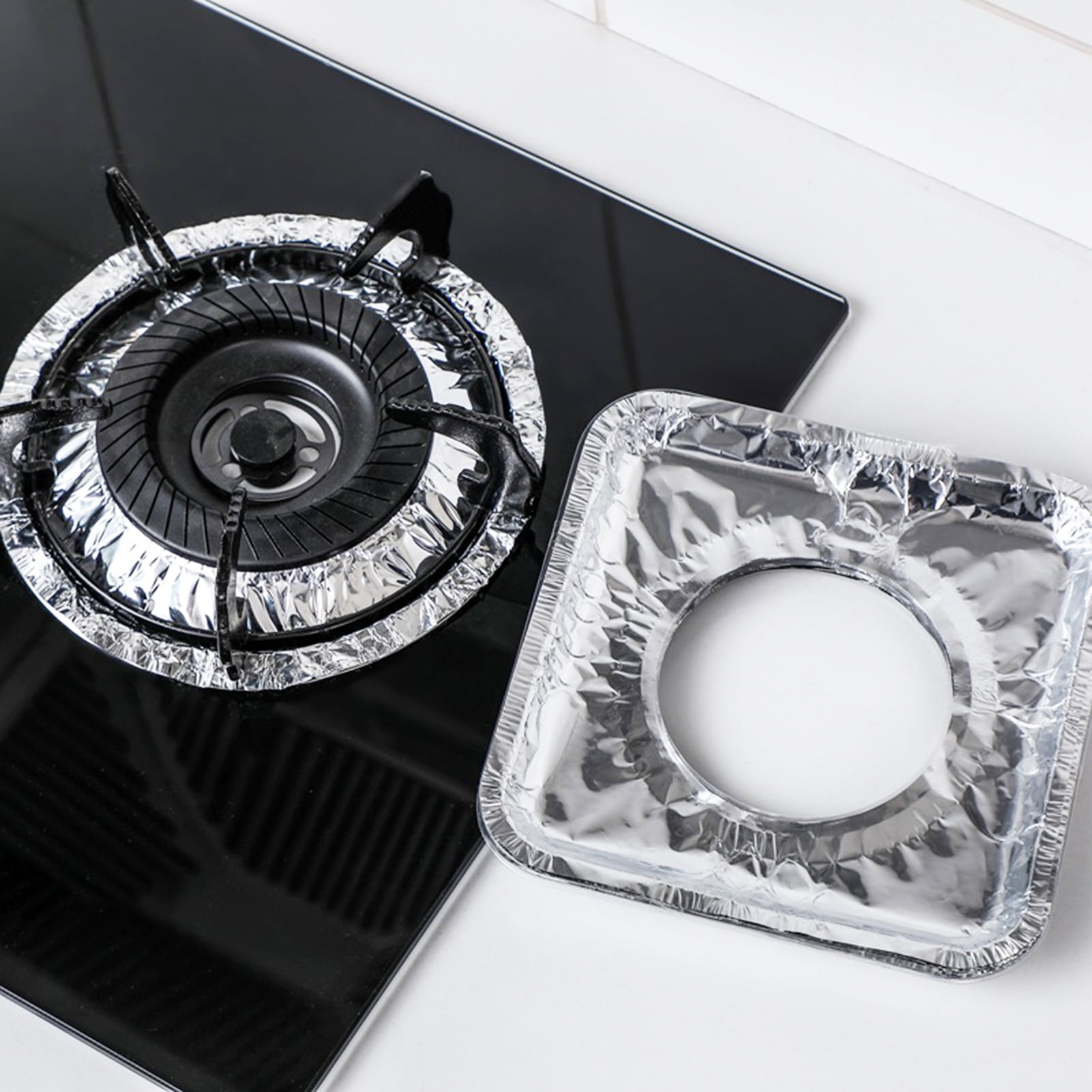 Sunjoy Tech 100Pcs Stove Burner Covers Thicker Aluminum Foil Liners ...
