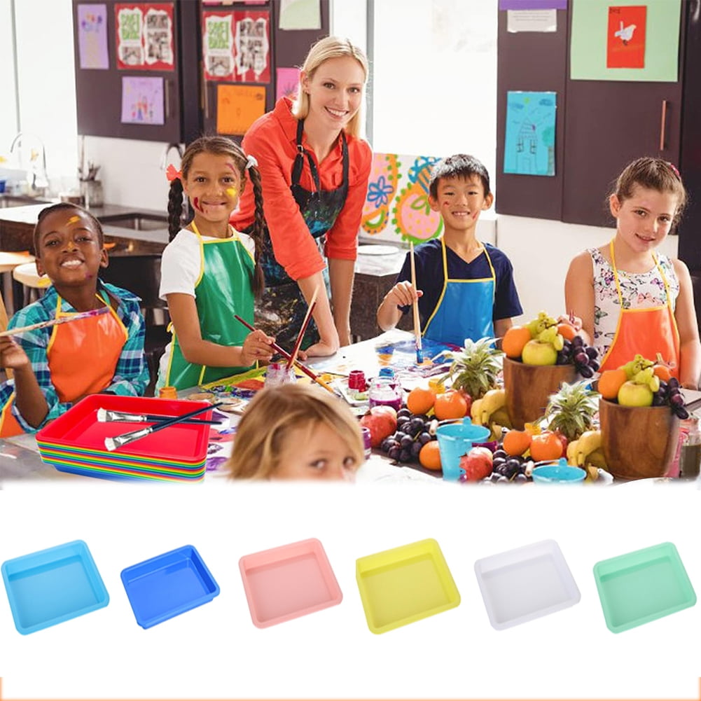 Sunjoy Tech 10Pcs Activity Plastic Art Trays,Painting Plates Stackable ...