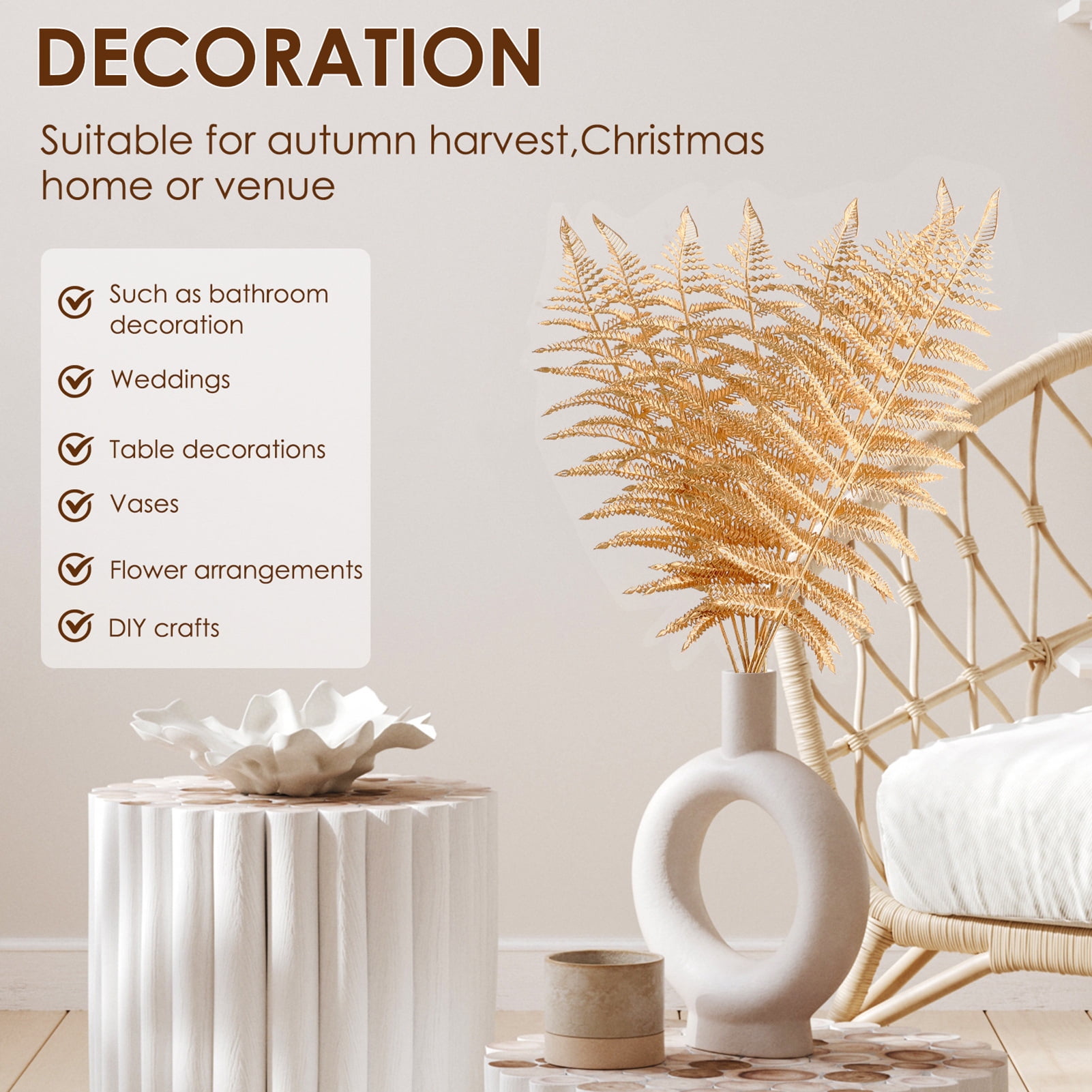 Sunjoy Tech 10Pcs Artificial Golden Plant Non-withering No Watering ...