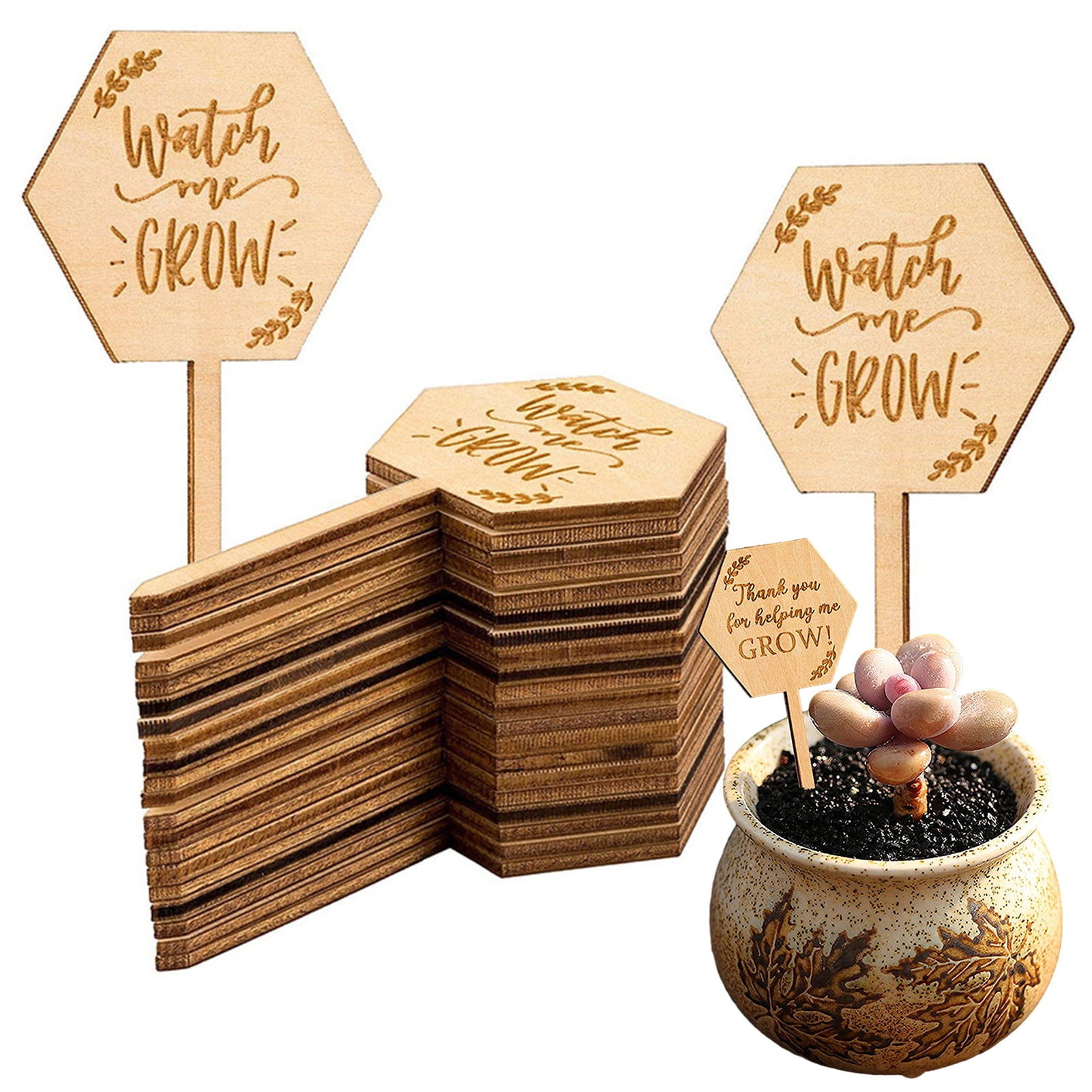 Sunjoy Tech 10Pcs Plant Label Durable Wooden Plant Markers Convenient ...
