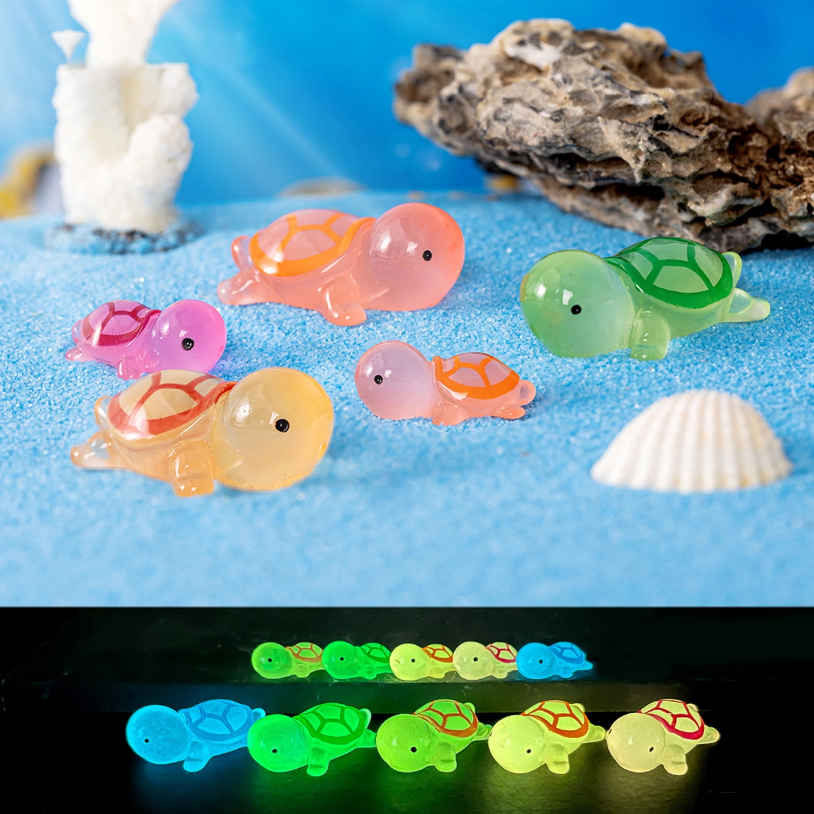 Sunjoy Tech 10Pcs Turtle Ornament Realistic Creative Eye-catching Resin ...